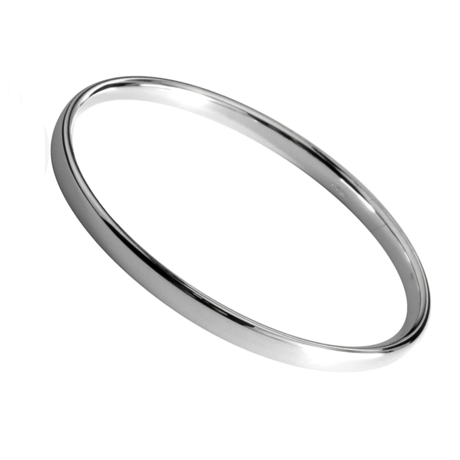 925 Sterling Silver Heavy Flat Wide Plain BANGLE Bracelet 5mm Wide Bangle - Walmart.com