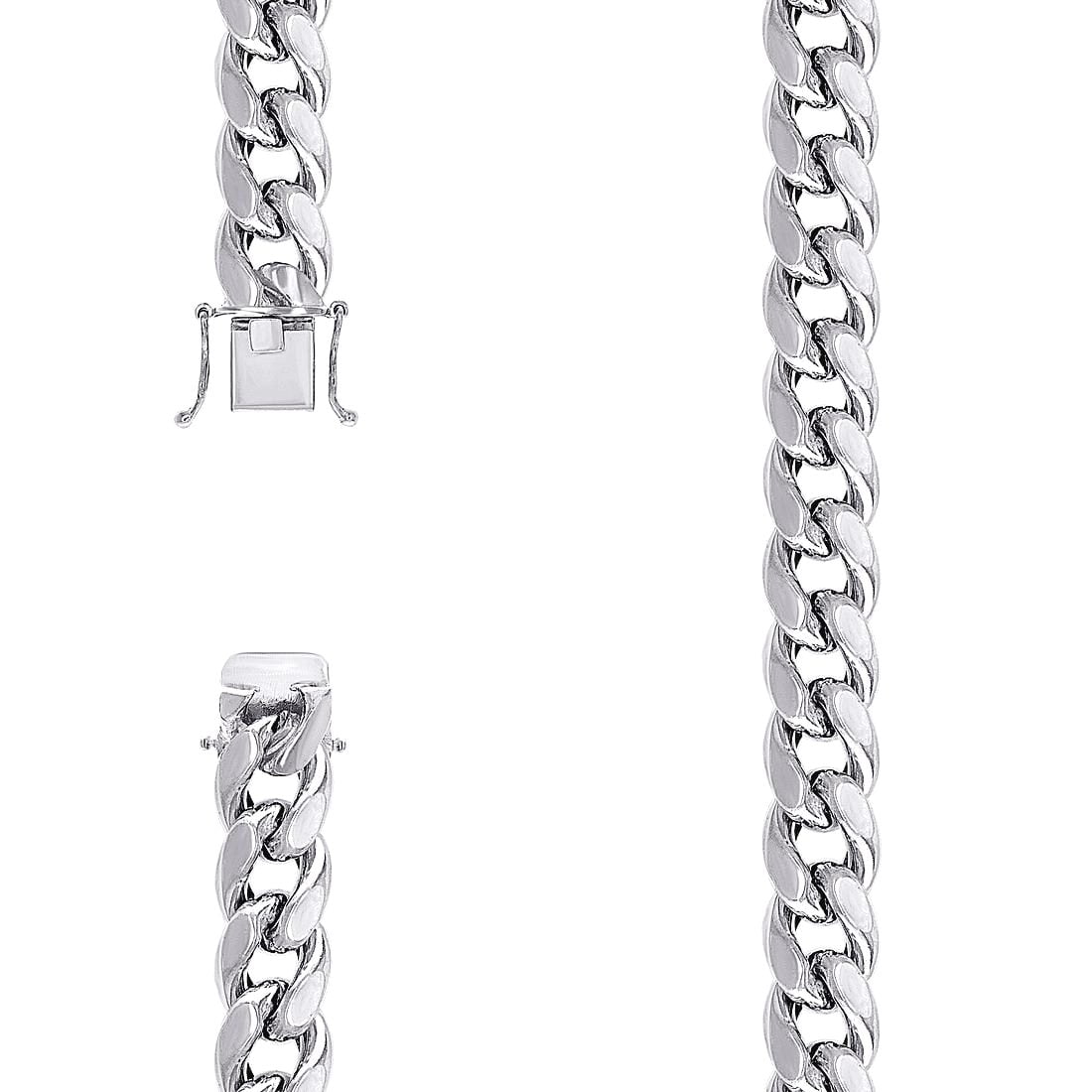 925 Sterling Silver Hollow Comfort Curb Chain Rhodium 12.5mm 26 Inch ...