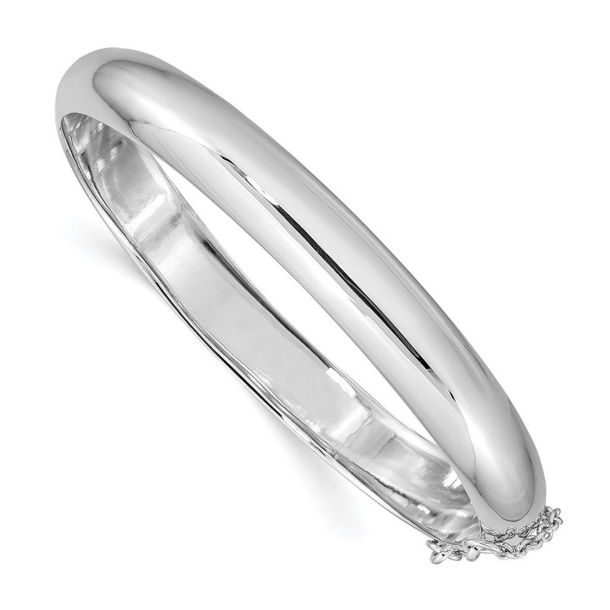 925 Sterling Silver Hollow Polished Box Catch Closure Fancy Hinged Cuff ...
