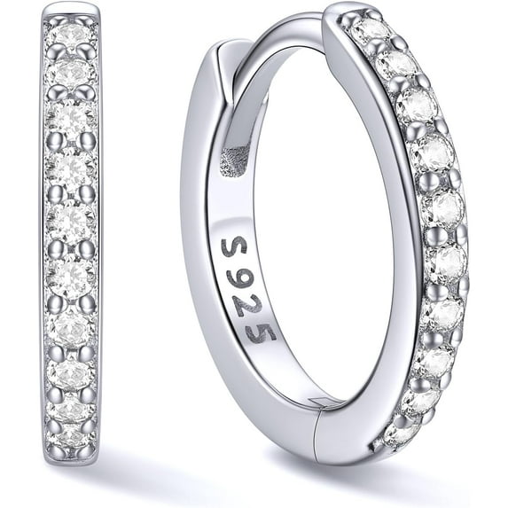 925 Sterling Silver Huggie Earrings for Women 14K Gold Plated Silver ...