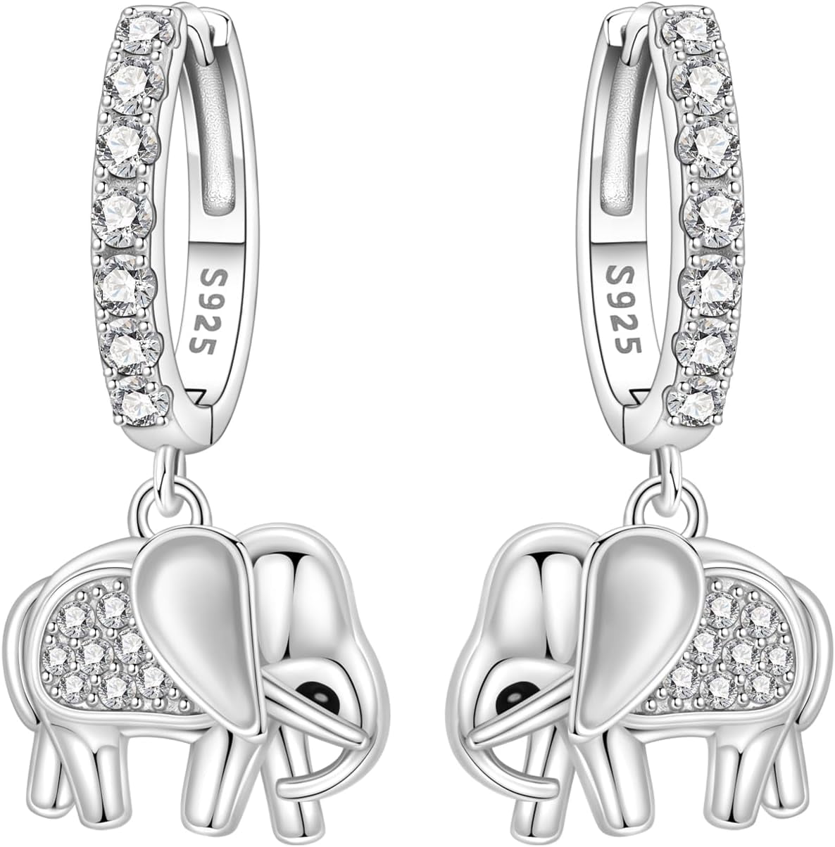 925 Sterling Silver Hypoallergenic Earrings for Women - Sparkly Cubic ...