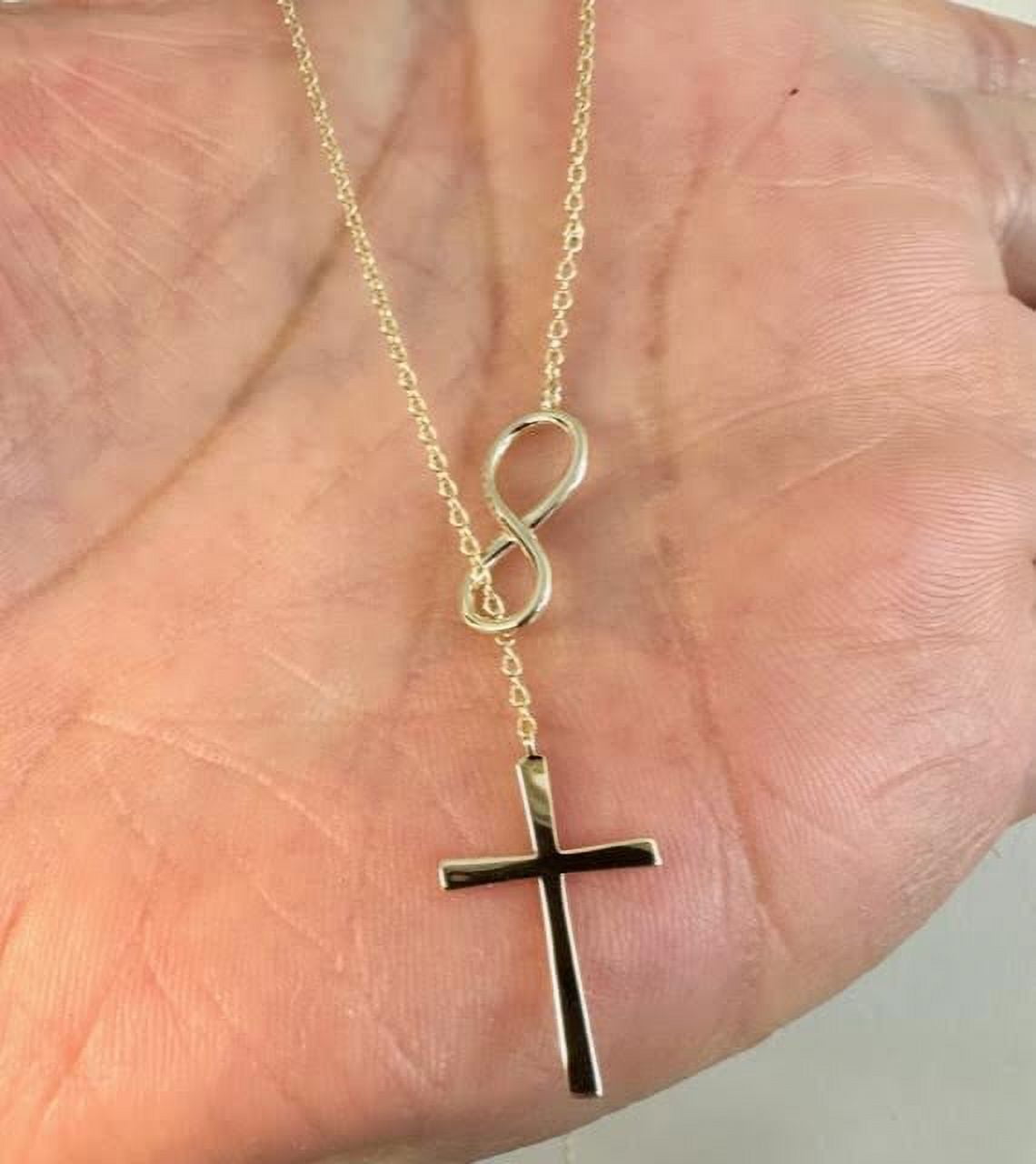 925 Sterling Silver Infinity Cross Necklace For Women - Modern Cross ...