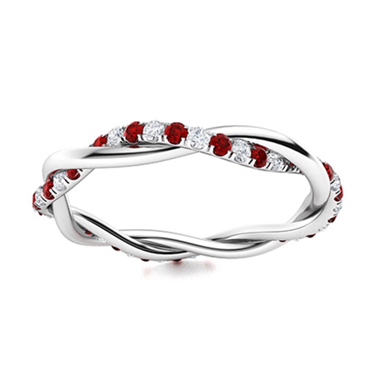 Mooneye 925 Sterling Silver Infinity Micro Pave Garnet Stackable ...