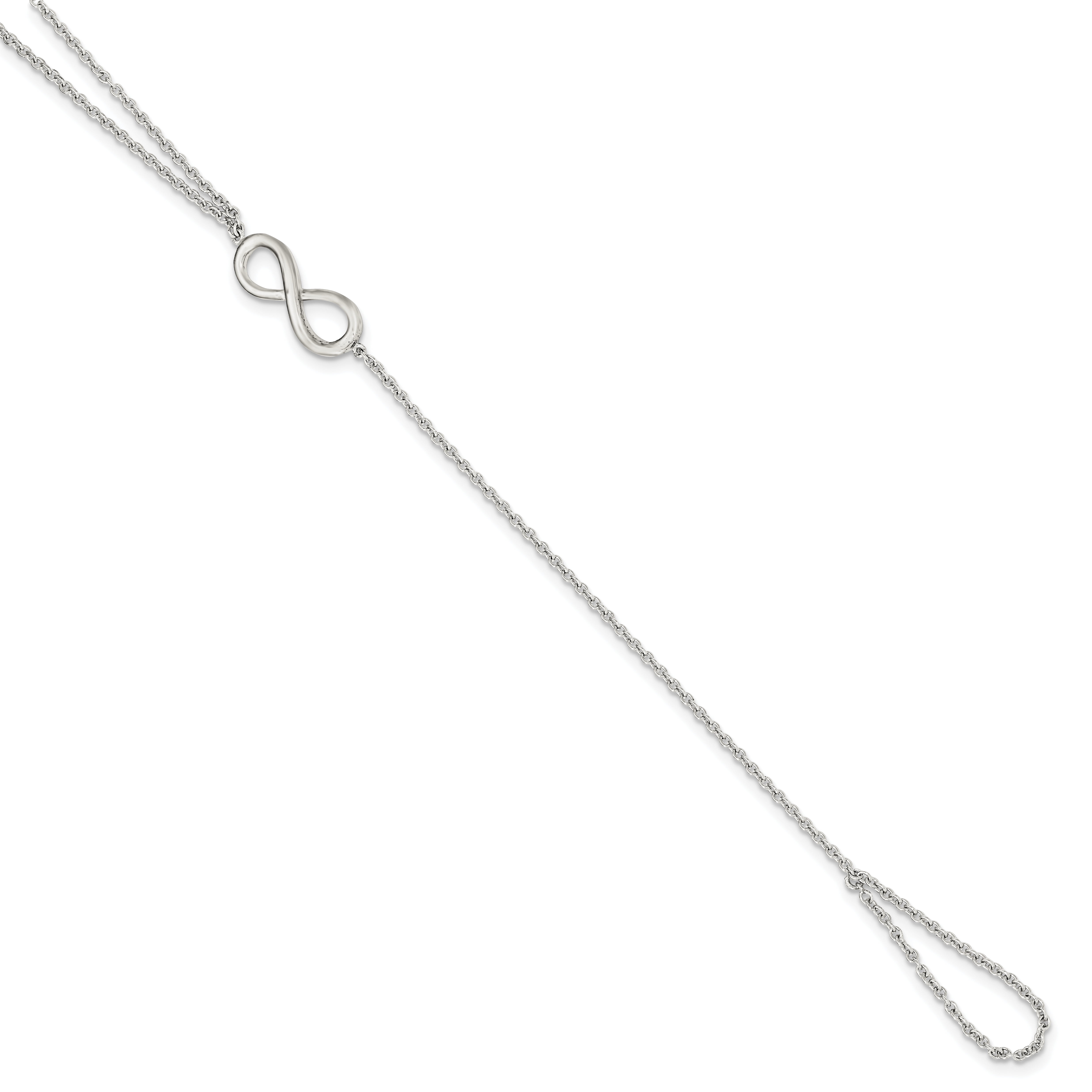 925 Sterling Silver Infinity Symbol Attached Band Ring/bracelet 7 Inch ...