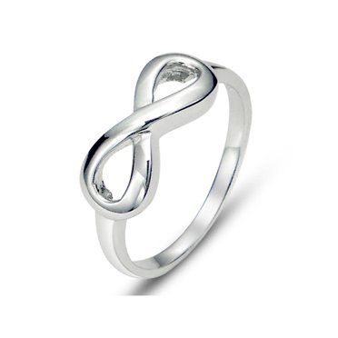 Sz 7 Sterling Silver Cubic Zirconia Infinity & Heart Symbol CZ Wedding ...