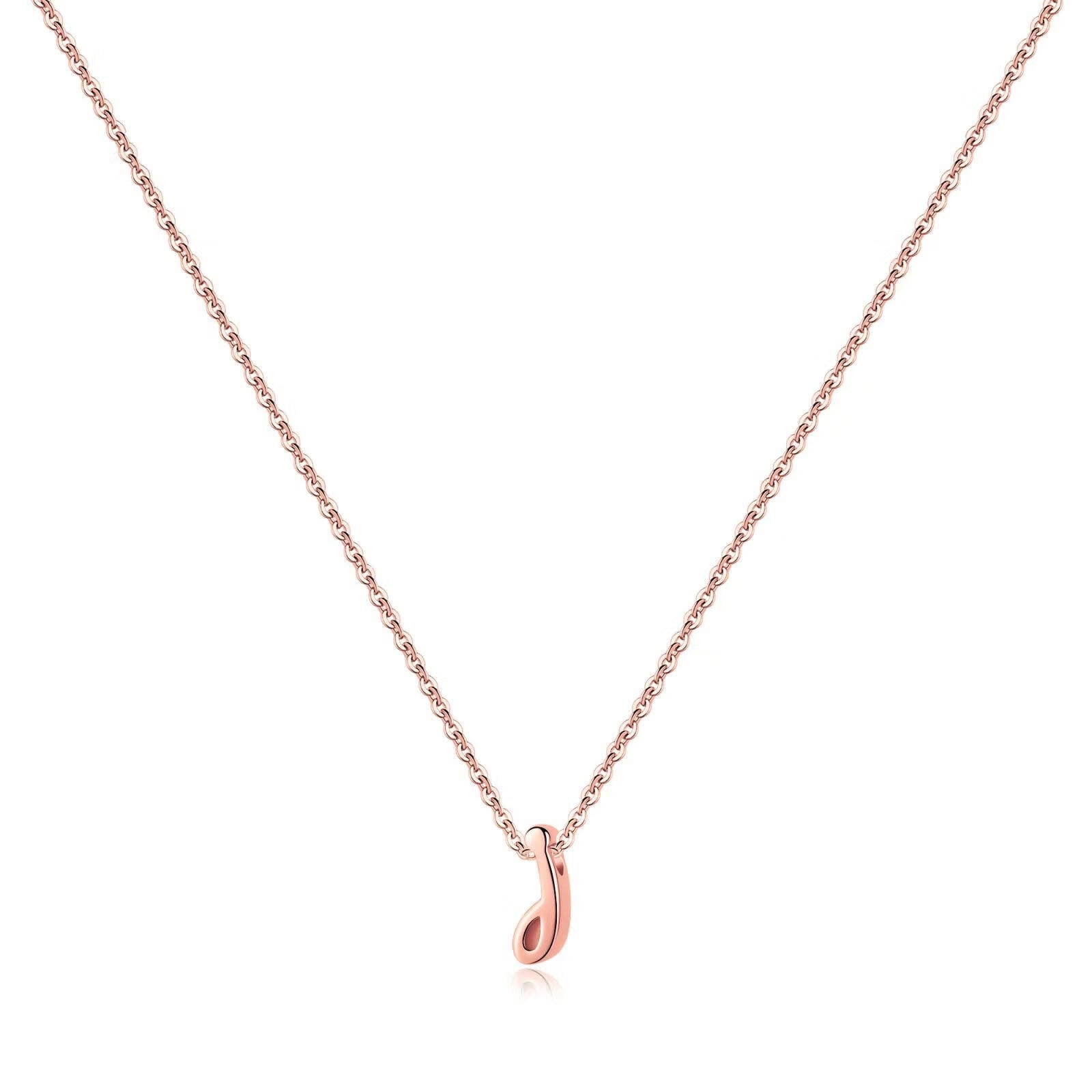 925 Sterling Silver Initial Necklace Dainty Alphabet Cursive Initial ...