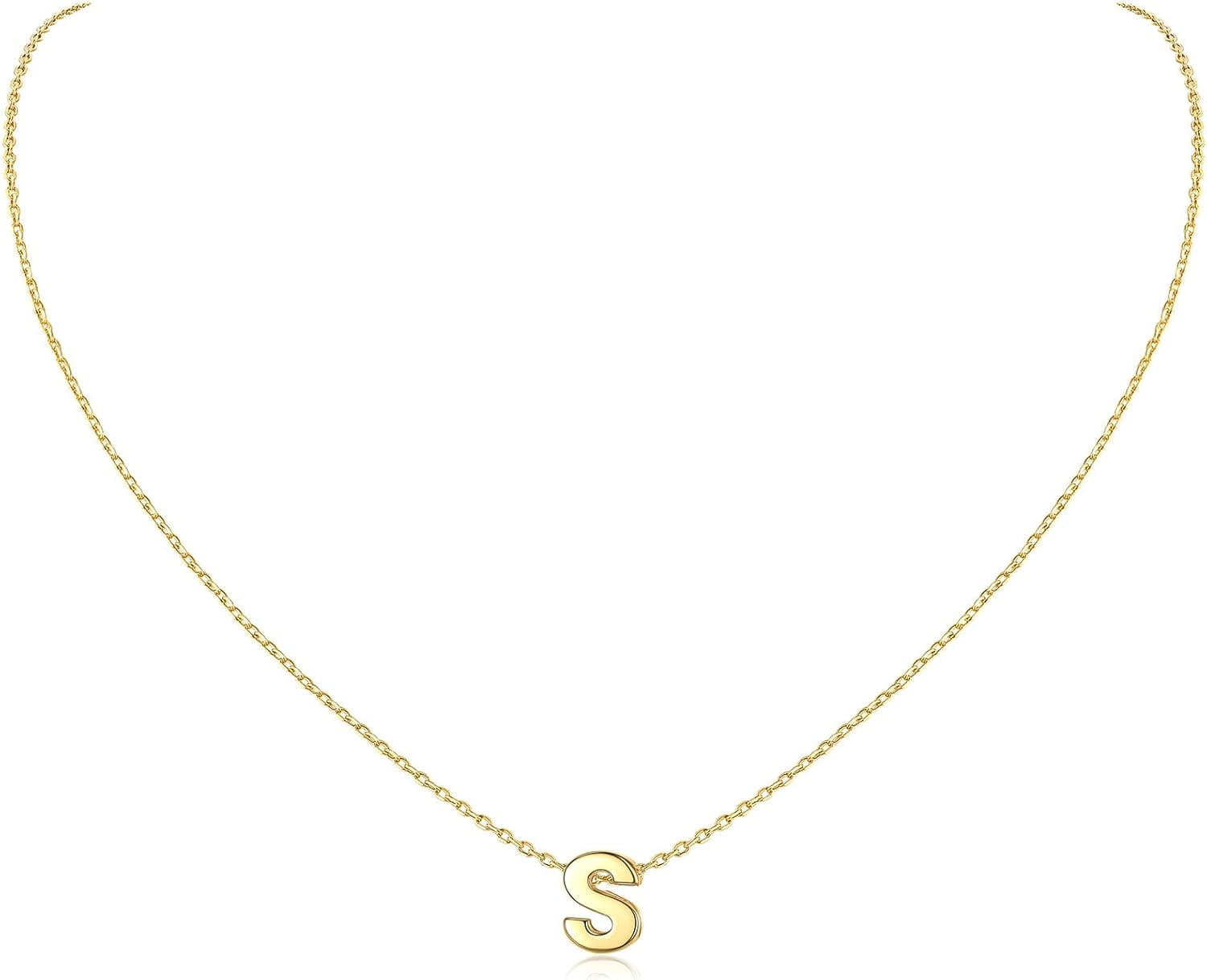 925 Sterling Silver Initial Necklace For Women Dainty Letter Jewelry ...