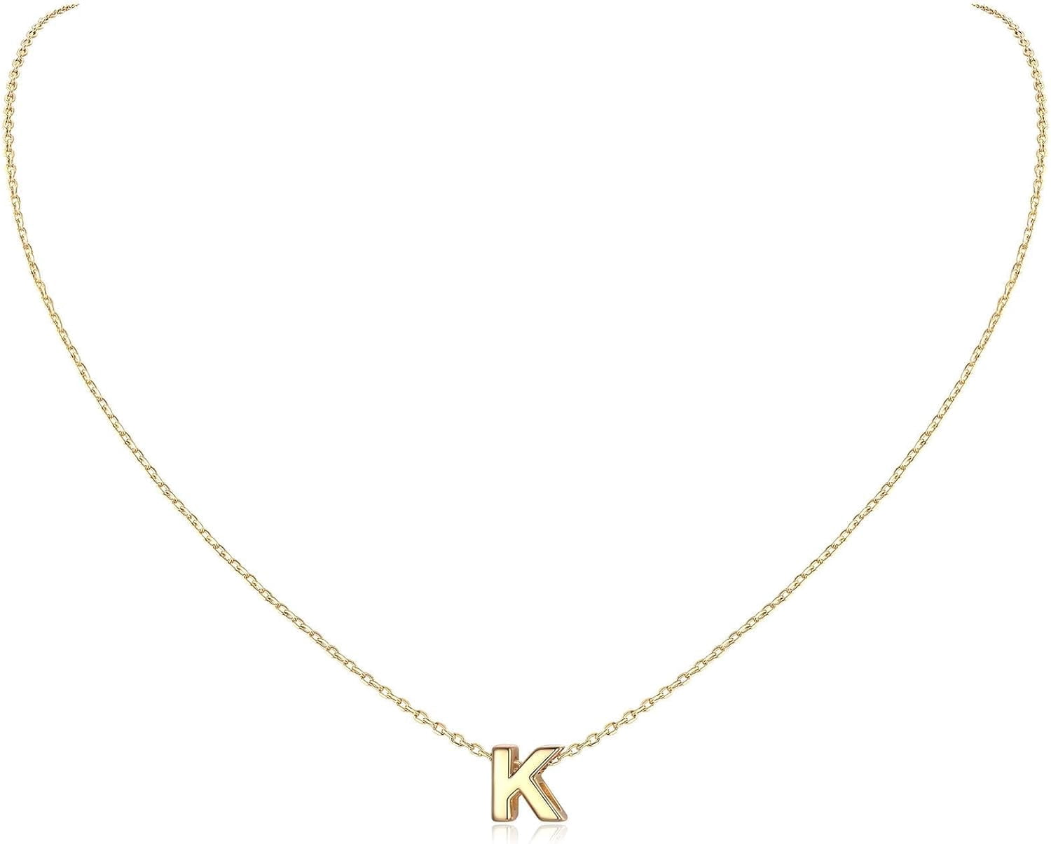 925 Sterling Silver Initial Necklace for Women Dainty Letter Jewelry ...