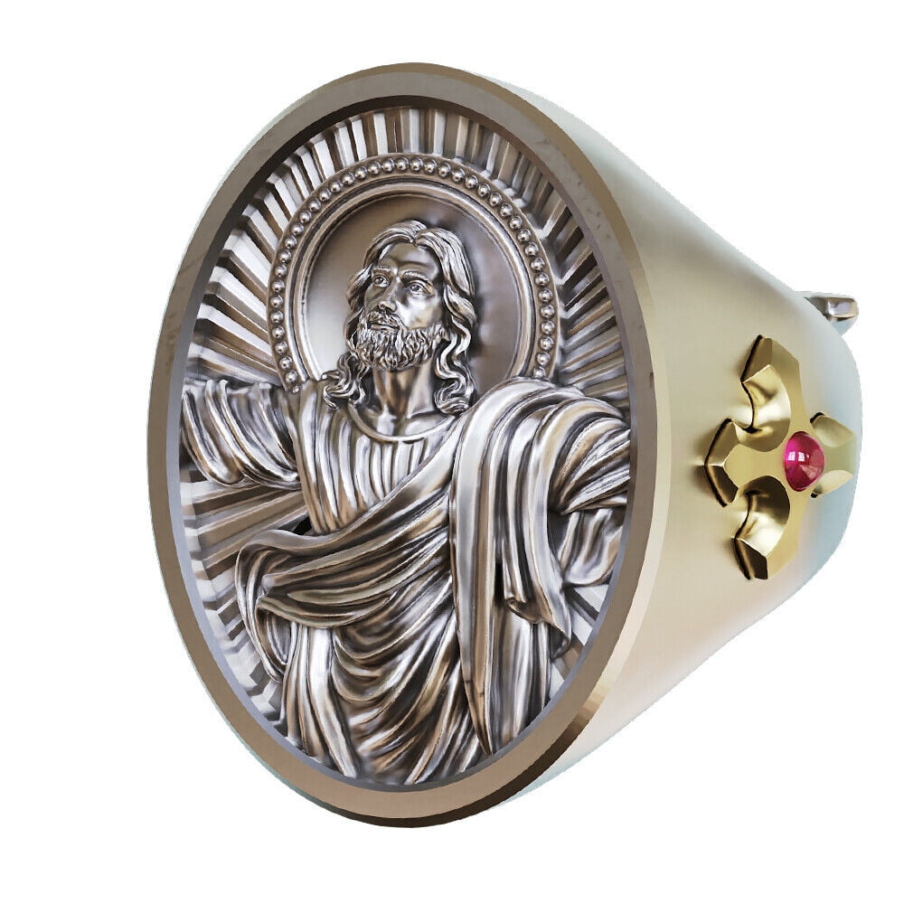 925 Sterling Silver Jesus Christ Cross Ring Religious Jewelry TA508 US ...