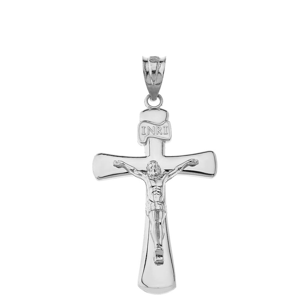 925 Sterling Silver Jesus Christ Holy Cross MD Pendant Necklace ...