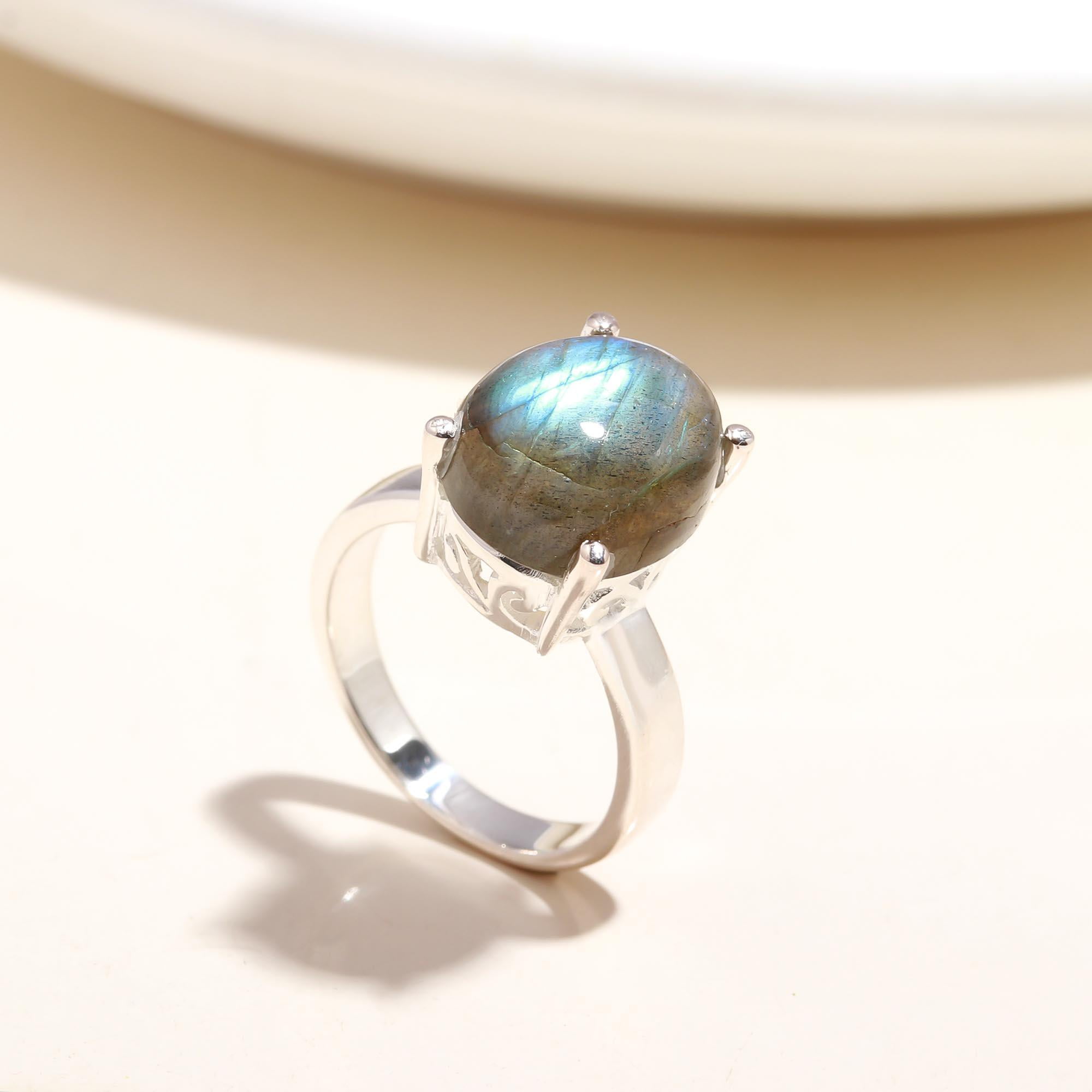 AG 925 Jewellery Unique Designer Ring Labradorite Labradorite Ring ...