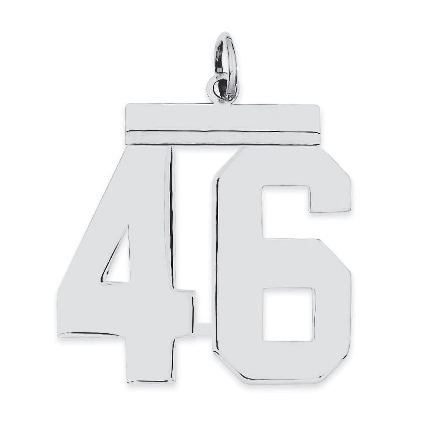 925 Sterling Silver Large Number 46 Charm Pendant Fine Jewelry For ...