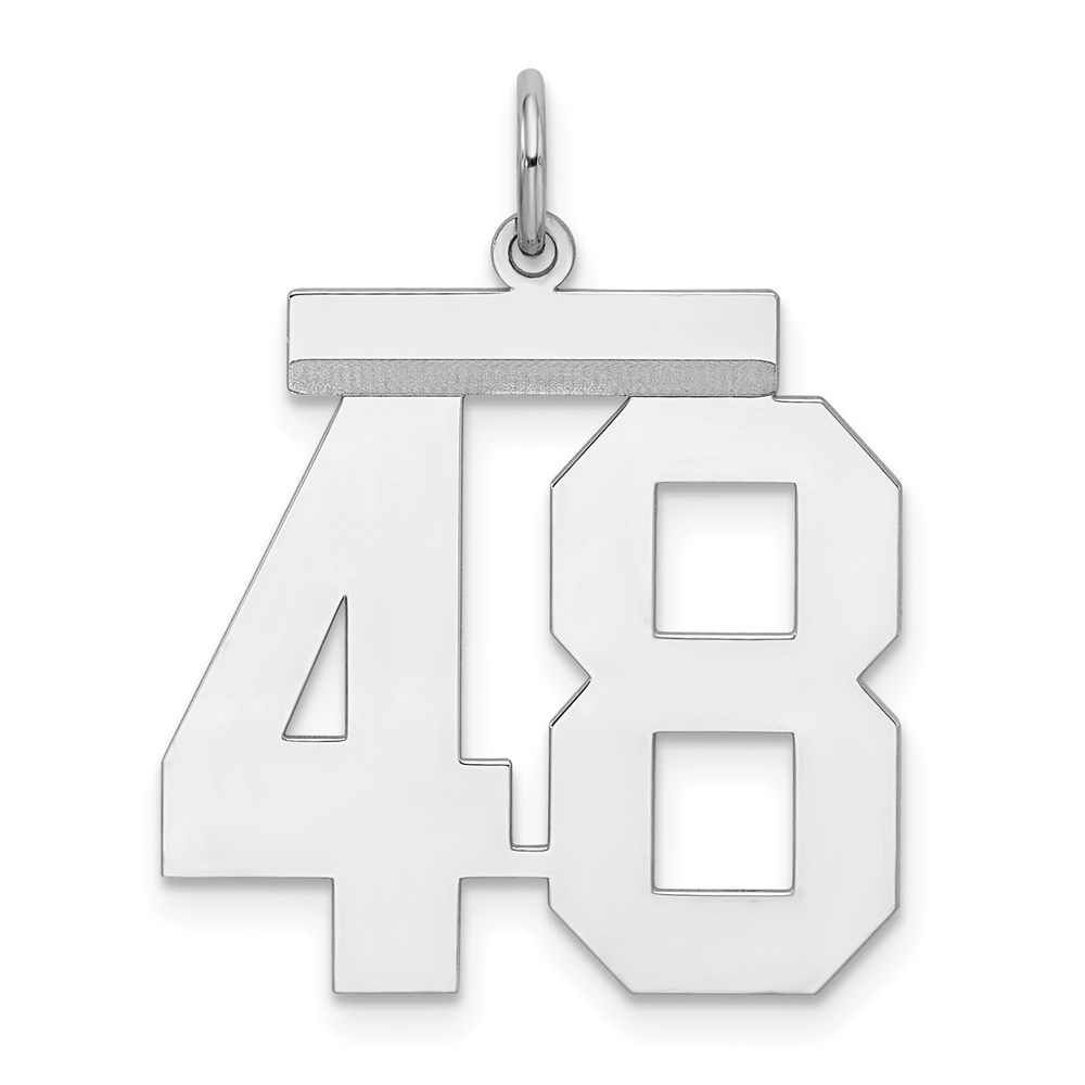 925 Sterling Silver Large Number 48 Charm Pendant Fine Jewelry For ...