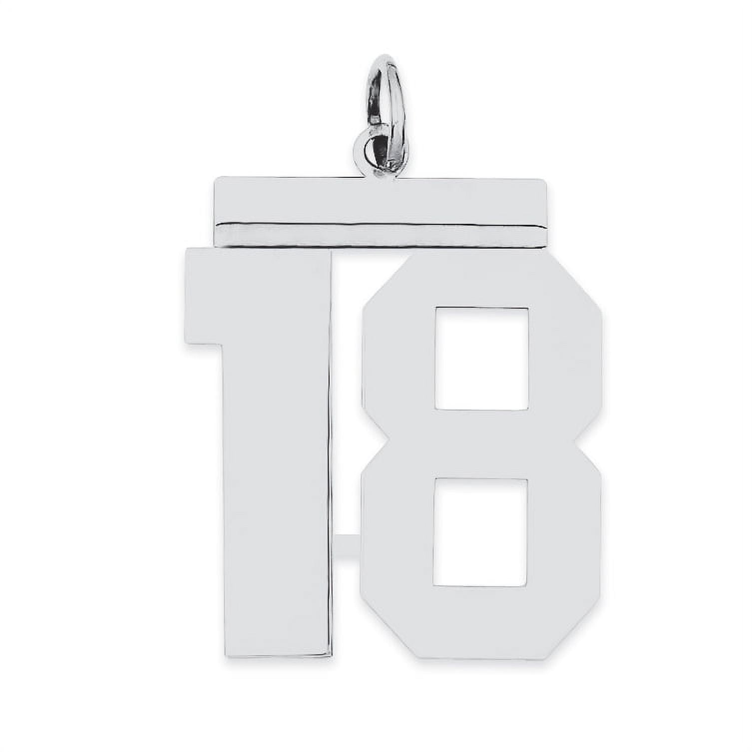 925 Sterling Silver Large Polished Number 18 Charm Pendant - Walmart.com