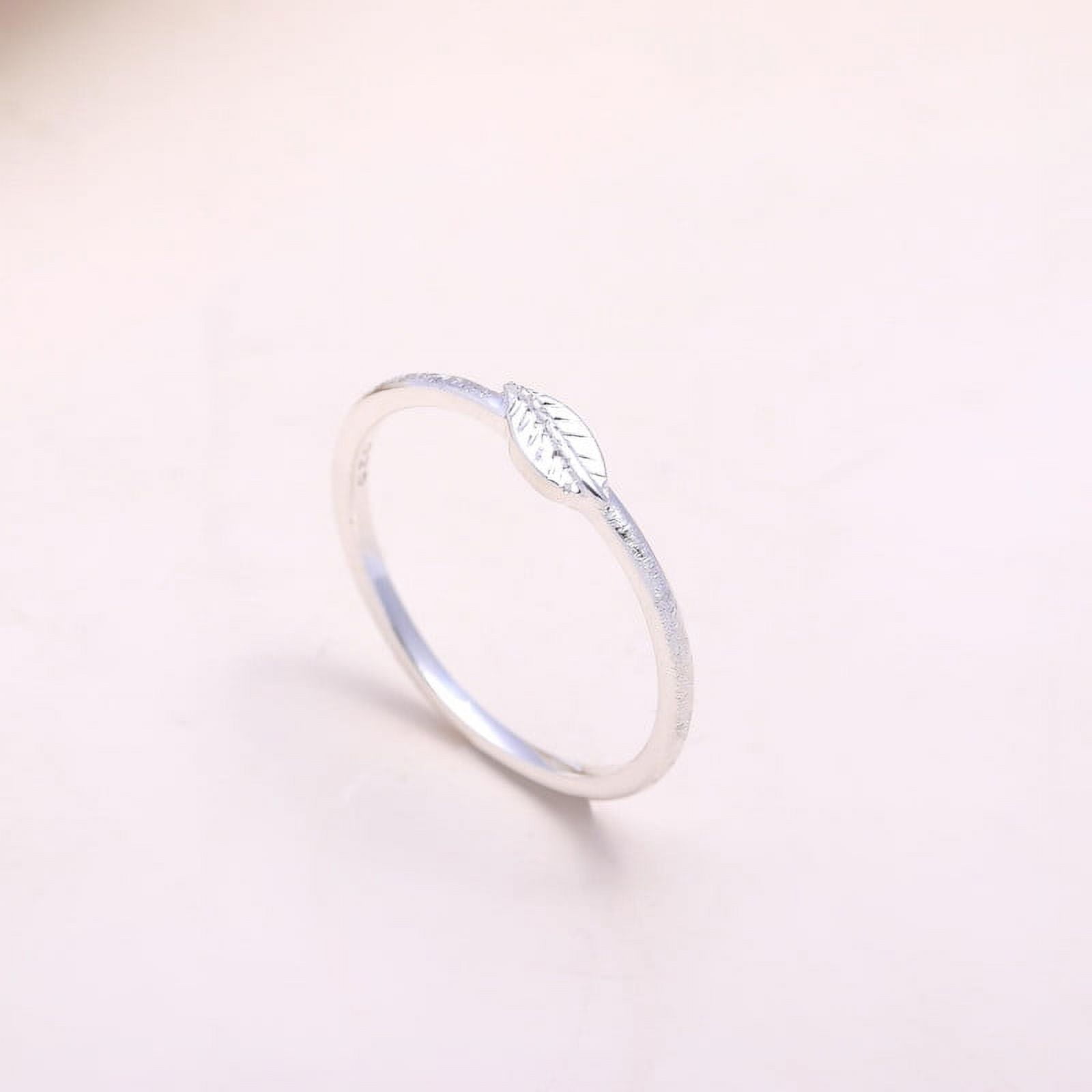 925 Sterling Silver Leaf Ring, Handmade Minimalist Band, Nature ...