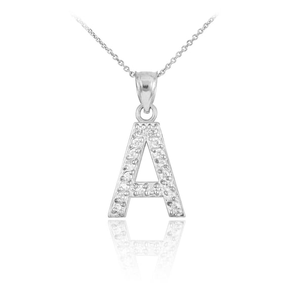 .925 Sterling Silver Letter "A-Z" Initial CZ Monogram (Pendant ...