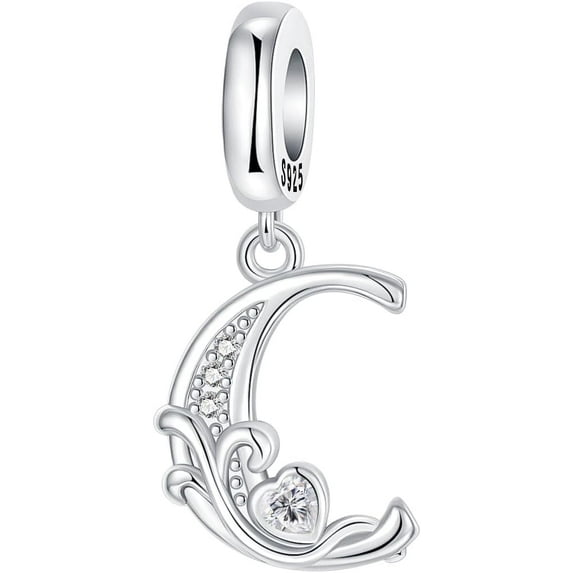 925 Sterling Silver Letter Charms Fit for Charms Bracelet and Necklace ...