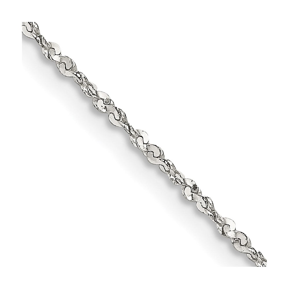 925 Sterling Silver Link Chain Styles Necklace 1.2 mm Twisted ...