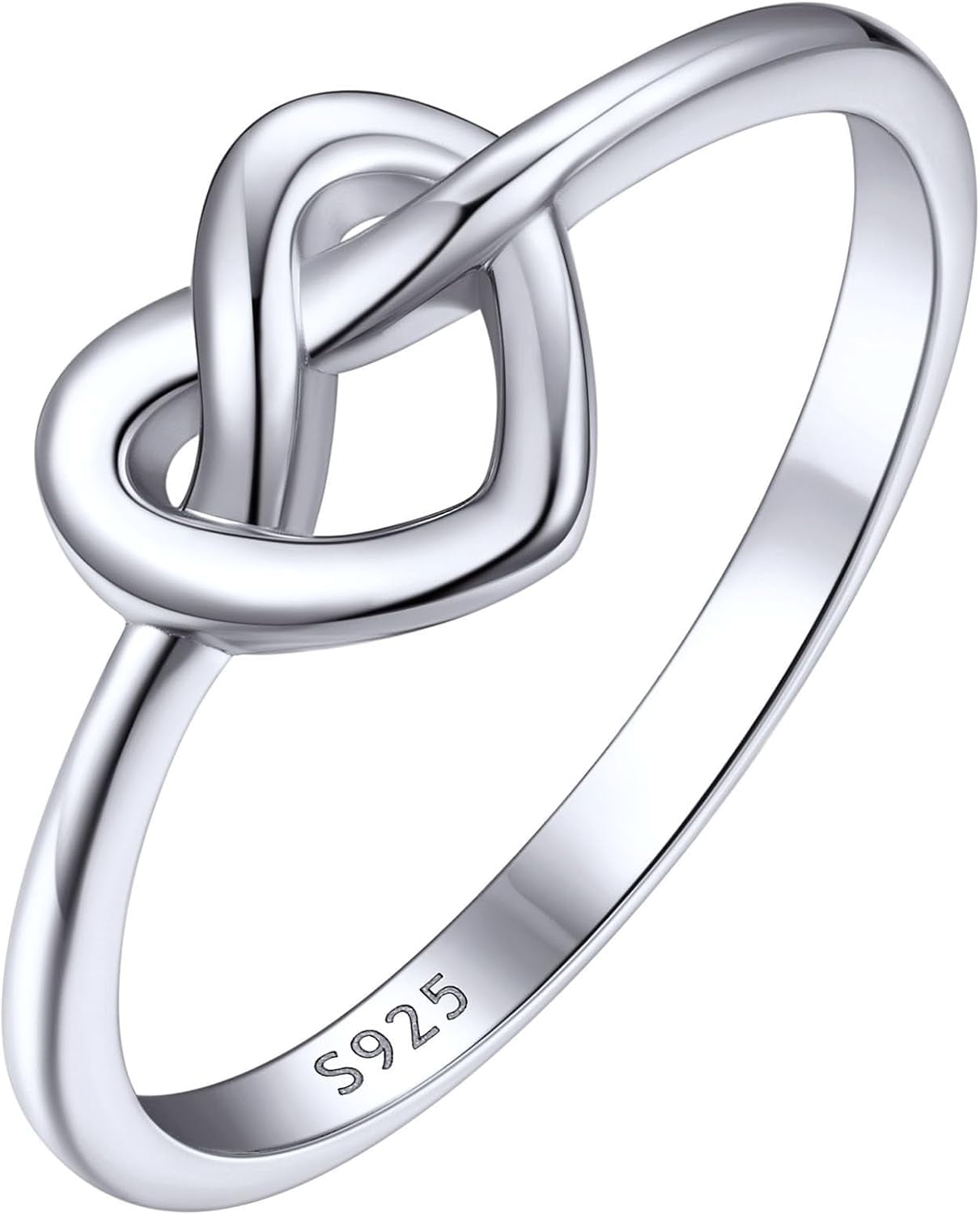 925 Sterling Silver Love Knot Promise Ring High Polish Comfort Fit Band ...
