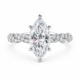 925 Sterling Silver Marquise Cut Lab grown Diamond Engagement Ring for ...