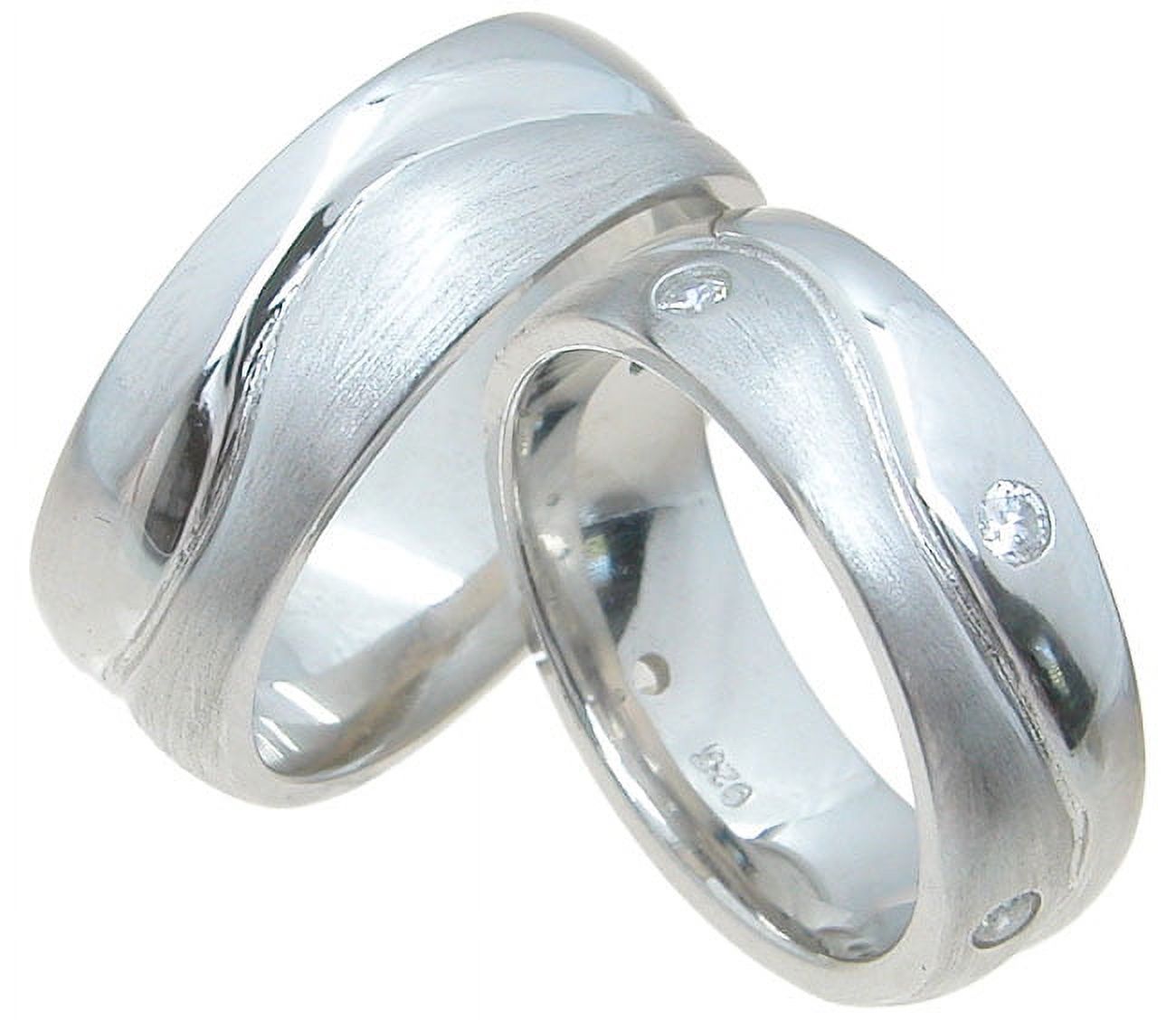 925 Sterling Silver Matching Rings for Couples and Wedding Bands ...