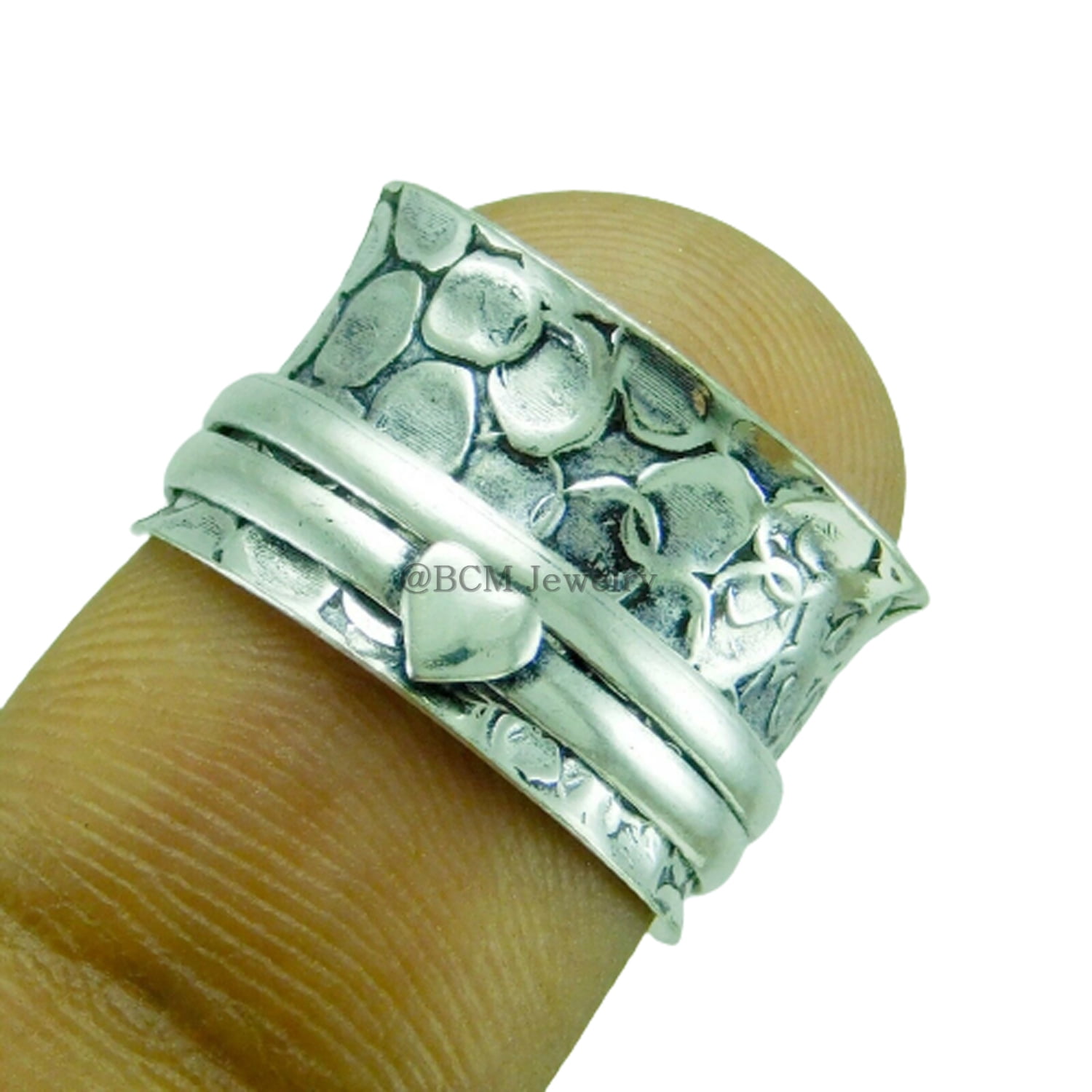 925 Sterling Silver Meditation Spinner Cool Stress Relieving Ring for ...