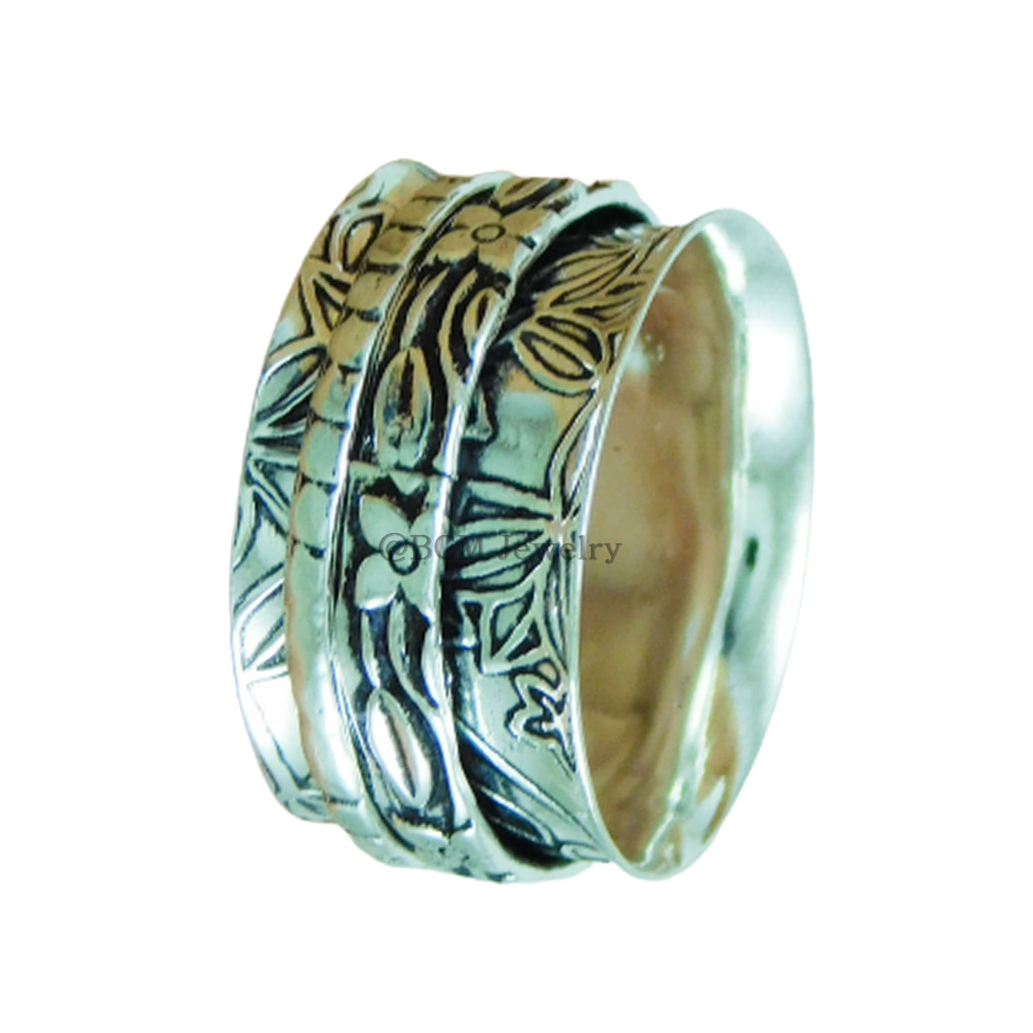925 Sterling Silver Meditation Spinner Ring, Anxiety Cool Stress ...