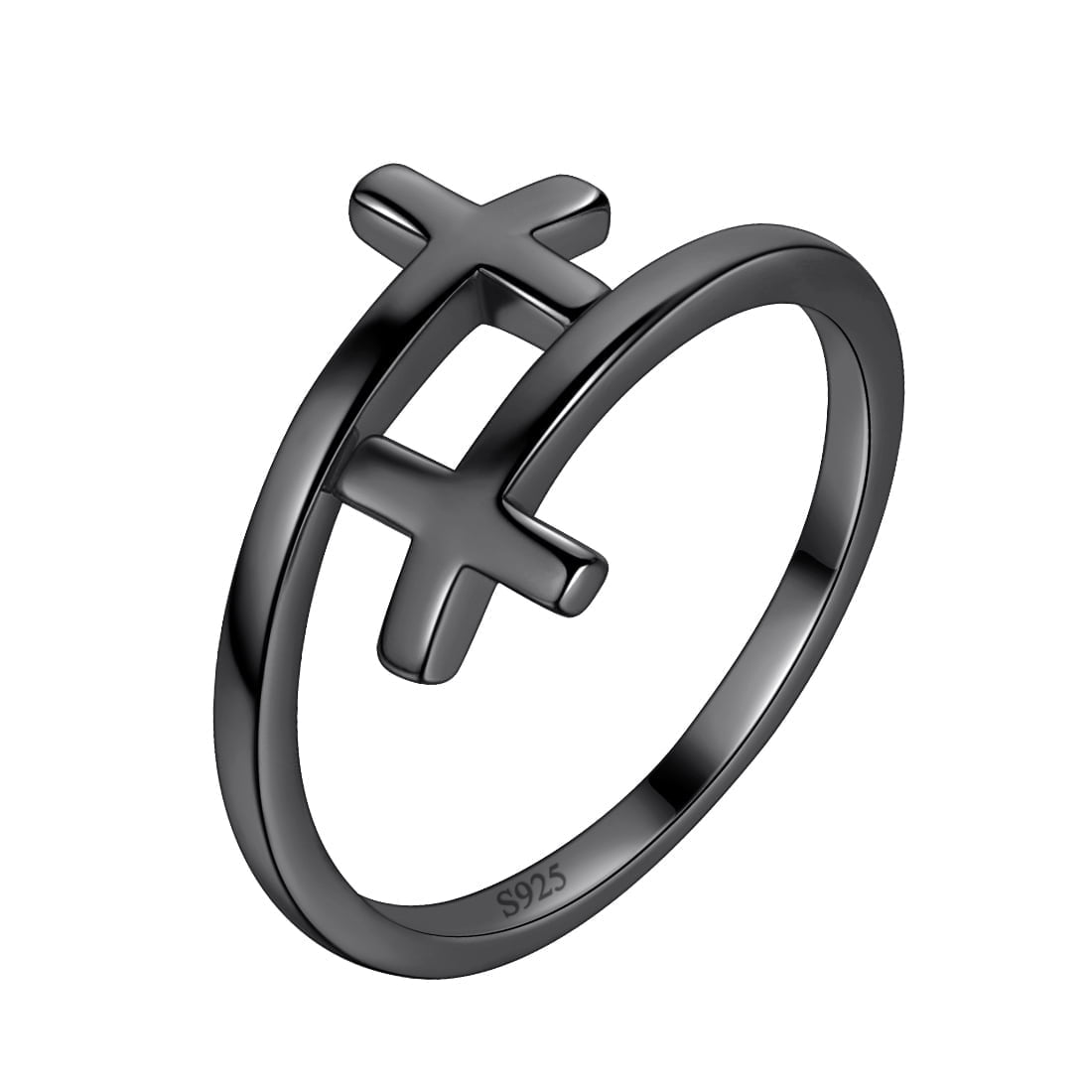 925 Sterling Silver Men Cross Ring Faith Hope Inspirational Wrap ...