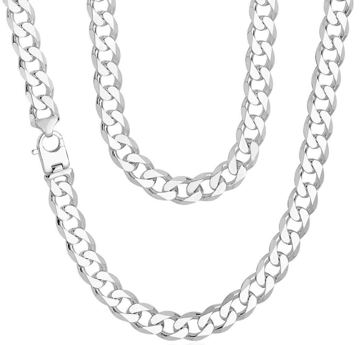 925 Sterling Silver Men Curb Chain - 26 inch*13mm - Walmart.com