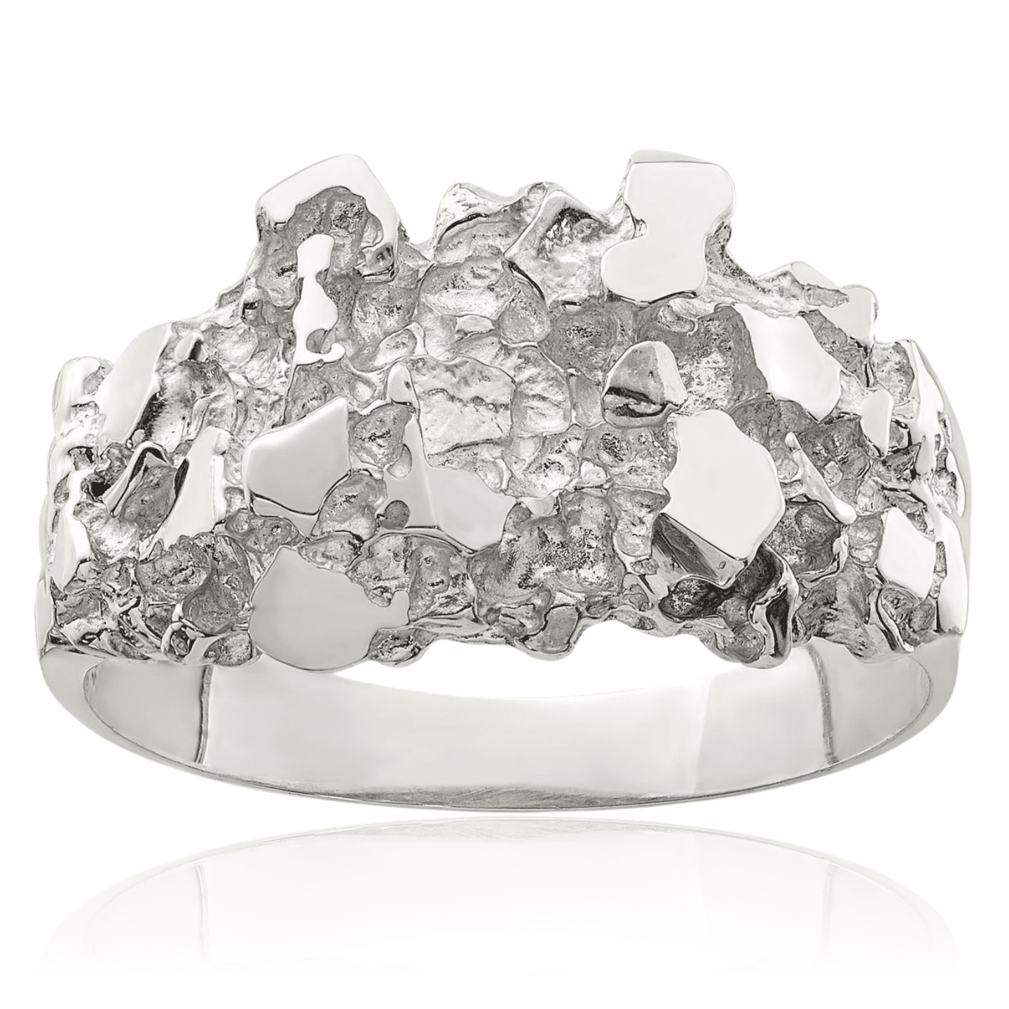 925 Sterling Silver Mens Chunky Nugget Ring - Walmart.com