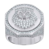 925 Sterling Silver Mens Cubic-Zirconia Leo/Lion Animal Zodiac Sign ...