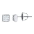 925 Sterling Silver Mens Cubic-Zirconia Square Stud Earrings - Walmart.com