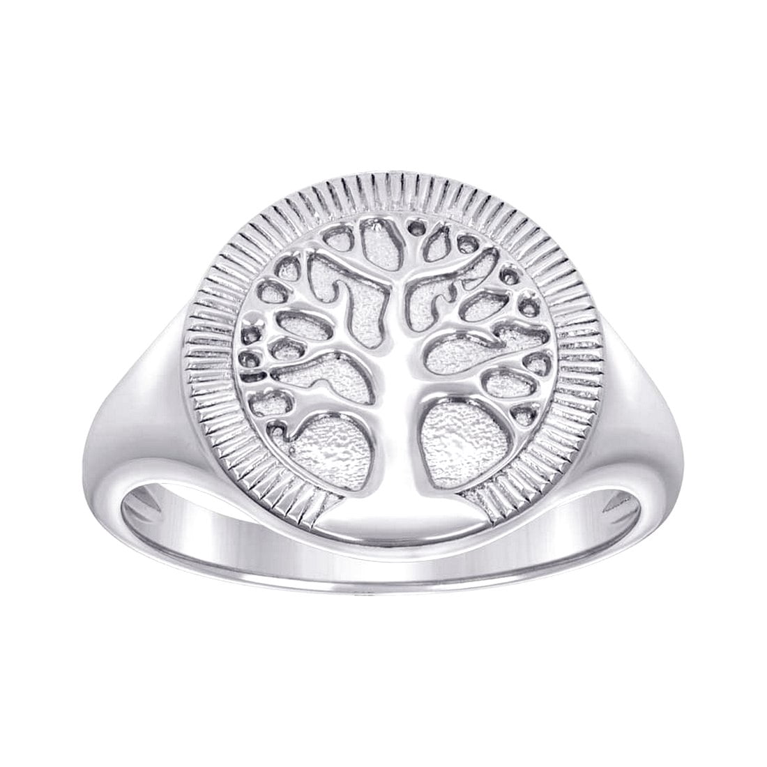 925 Sterling Silver Mens Tree Of Life Good Luck Ring 14.9mm Wide Size 7 ...
