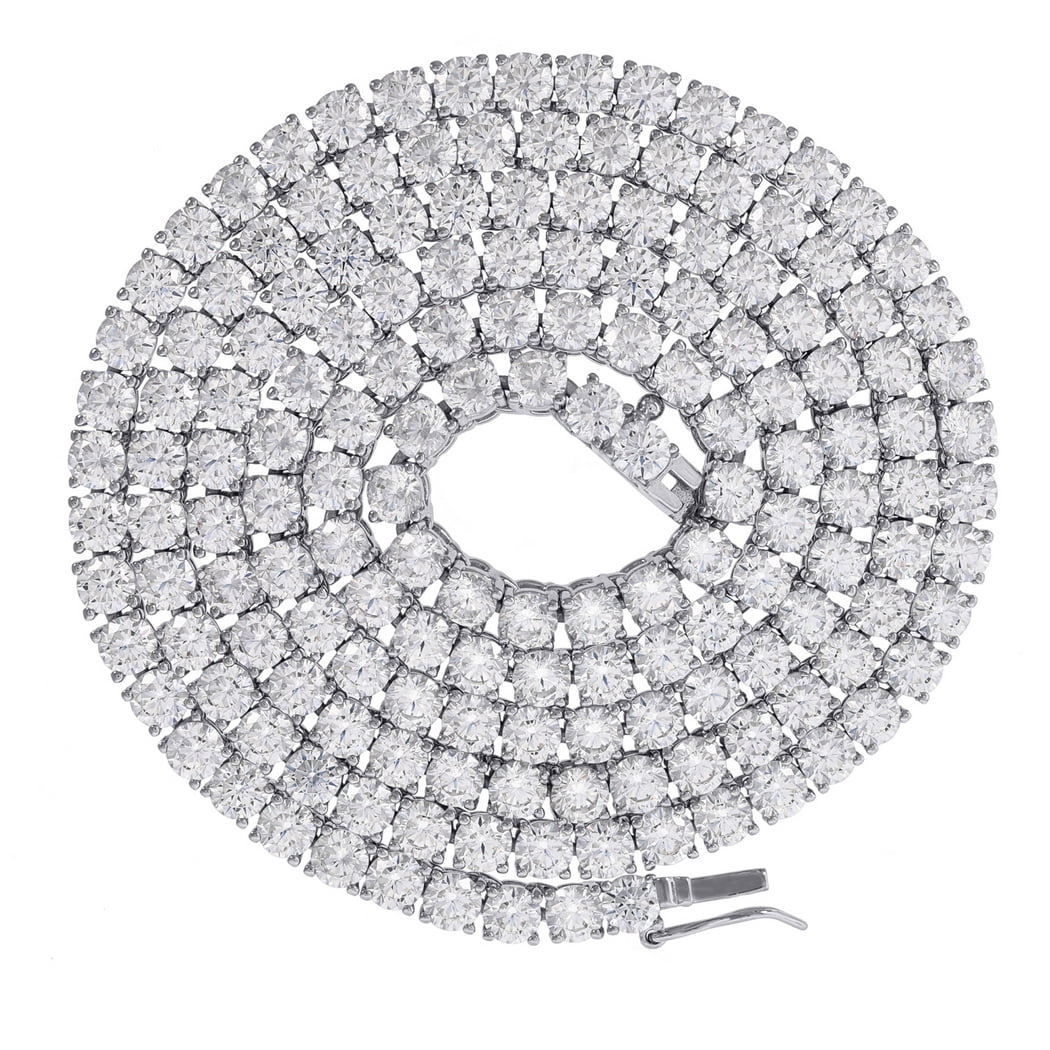 925 Sterling Silver Mens Womens 5mm 18 Inch CZ Cubic Zirconia Simulated ...