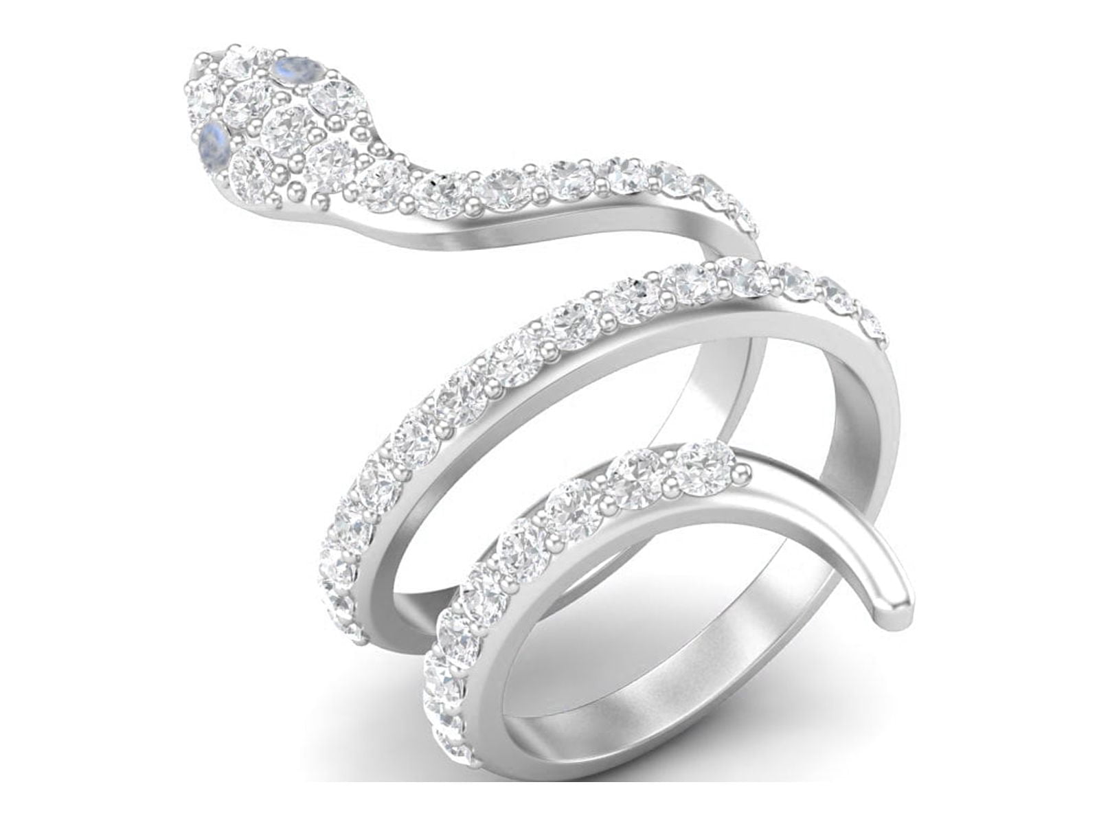 Mooneye 925 Sterling Silver Moonstone Cobra Snake Women Wrap Promise ...