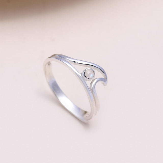 925 Sterling Silver Moonstone Eagle Ring | Handmade Falcon-Inspired Jewelry | Unique Bird Totem ...