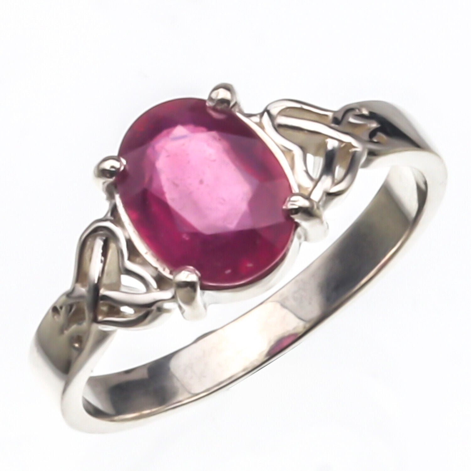 925 Sterling Silver Natural Certified 3.25 Carat Ruby Gemstone Handmade ...