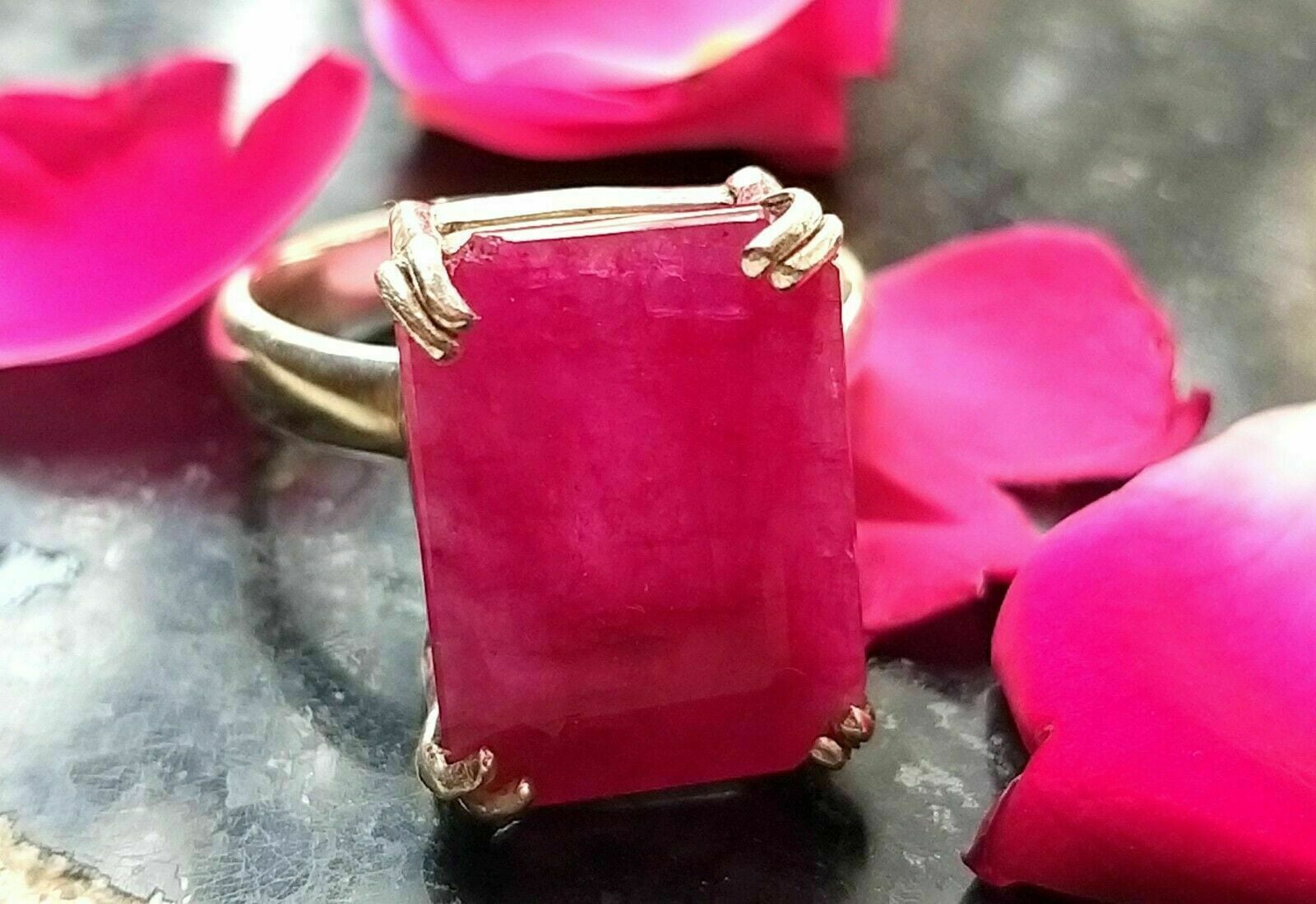 925 Sterling Silver Natural Certified 8 Ct Ruby Gemstone luster Ring ...