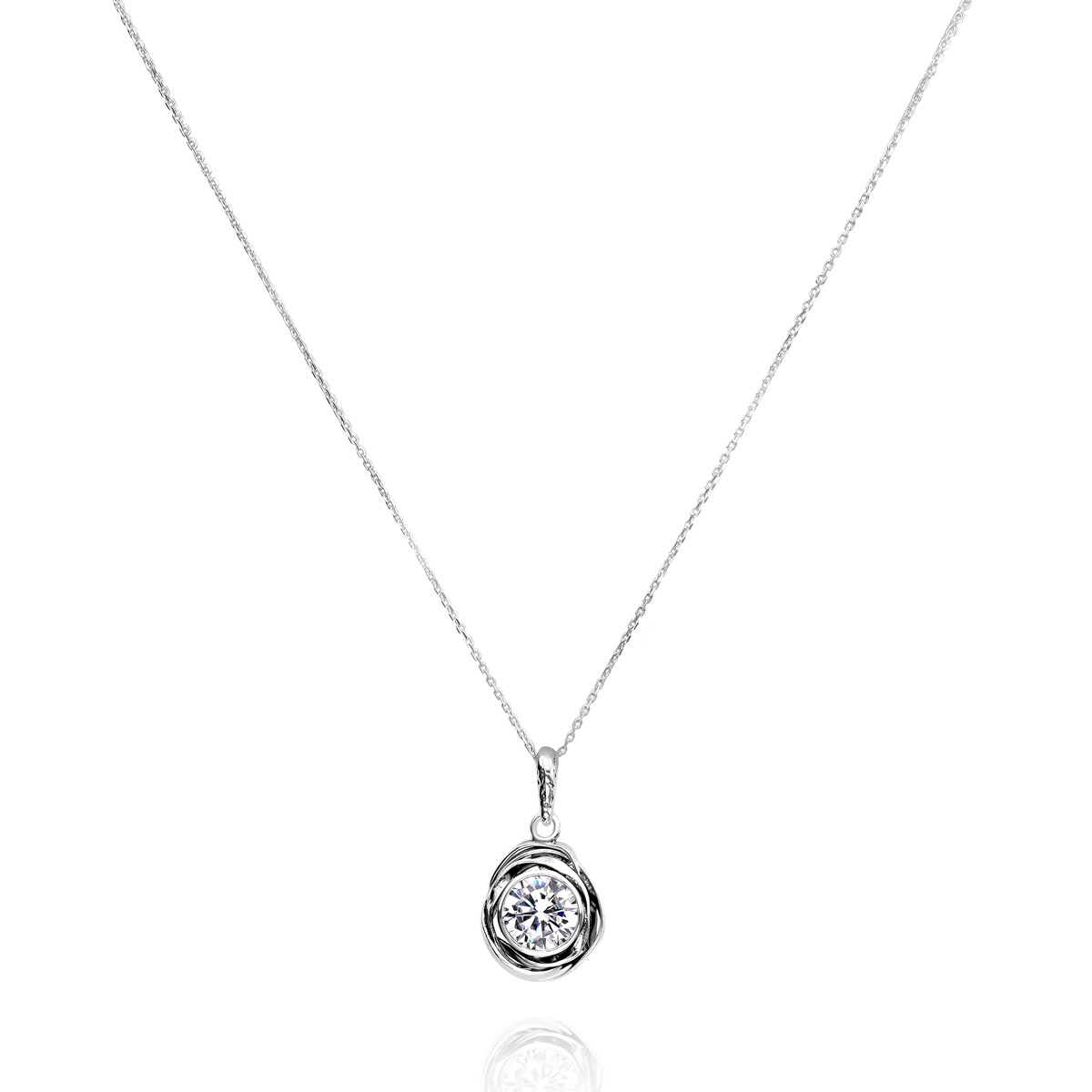 20" 925 Sterling Silver CZ By The Yard Round Cut Cubic Zirconia Chain ...