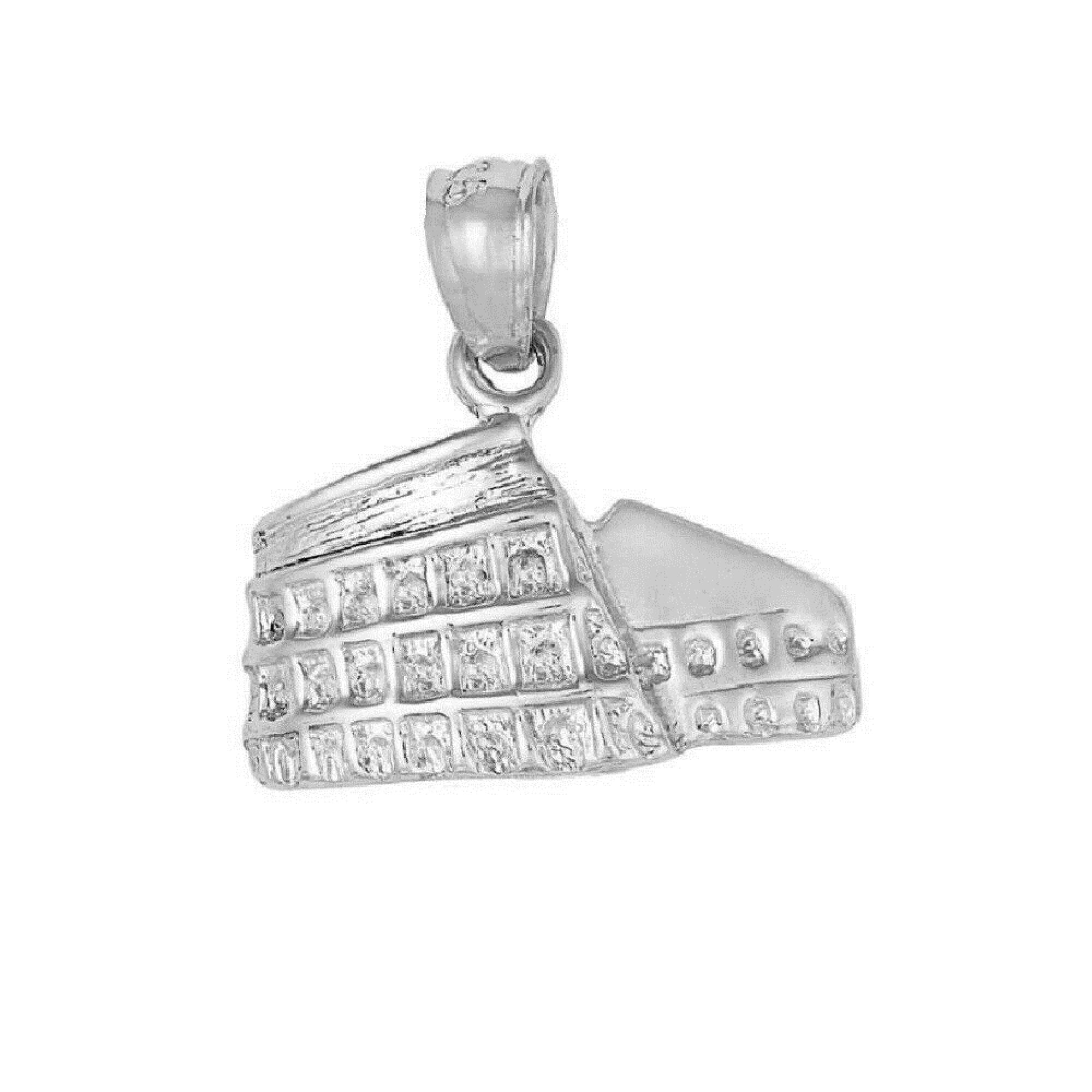 925 Sterling Silver Necklace w/ Rome Colosseum, Coliseum Pendant Charm ...