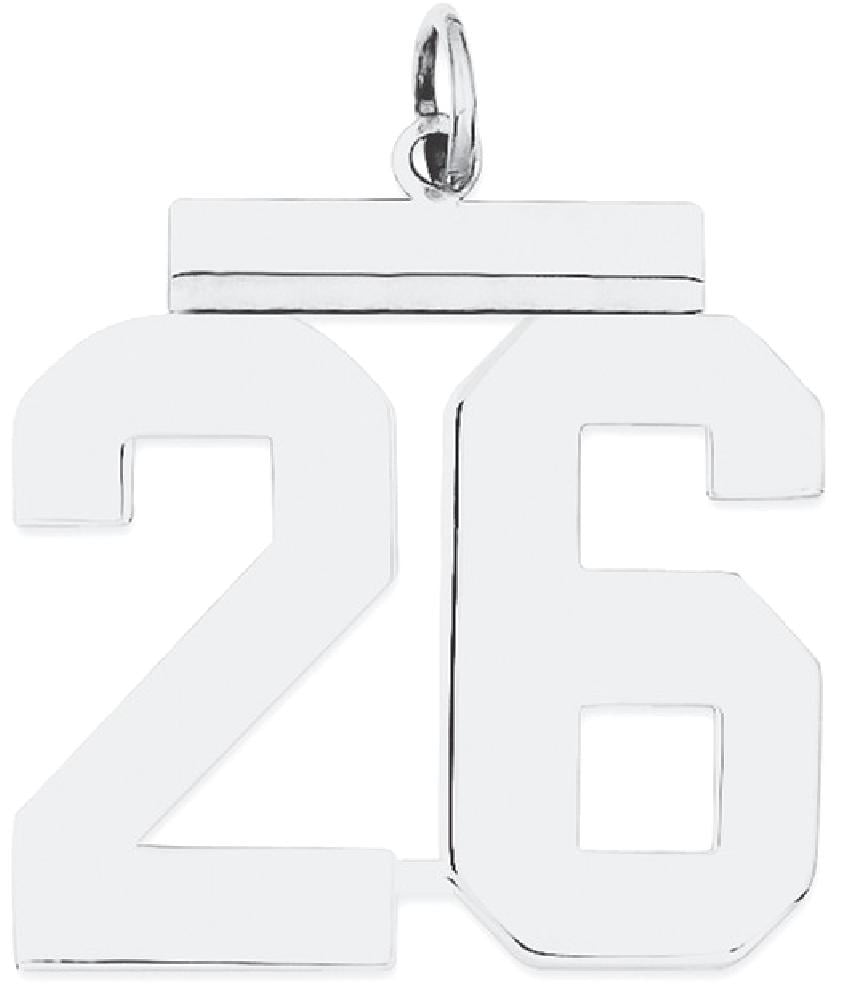925 Sterling Silver Number 26 Charm Necklace Pendant Charms Fine ...