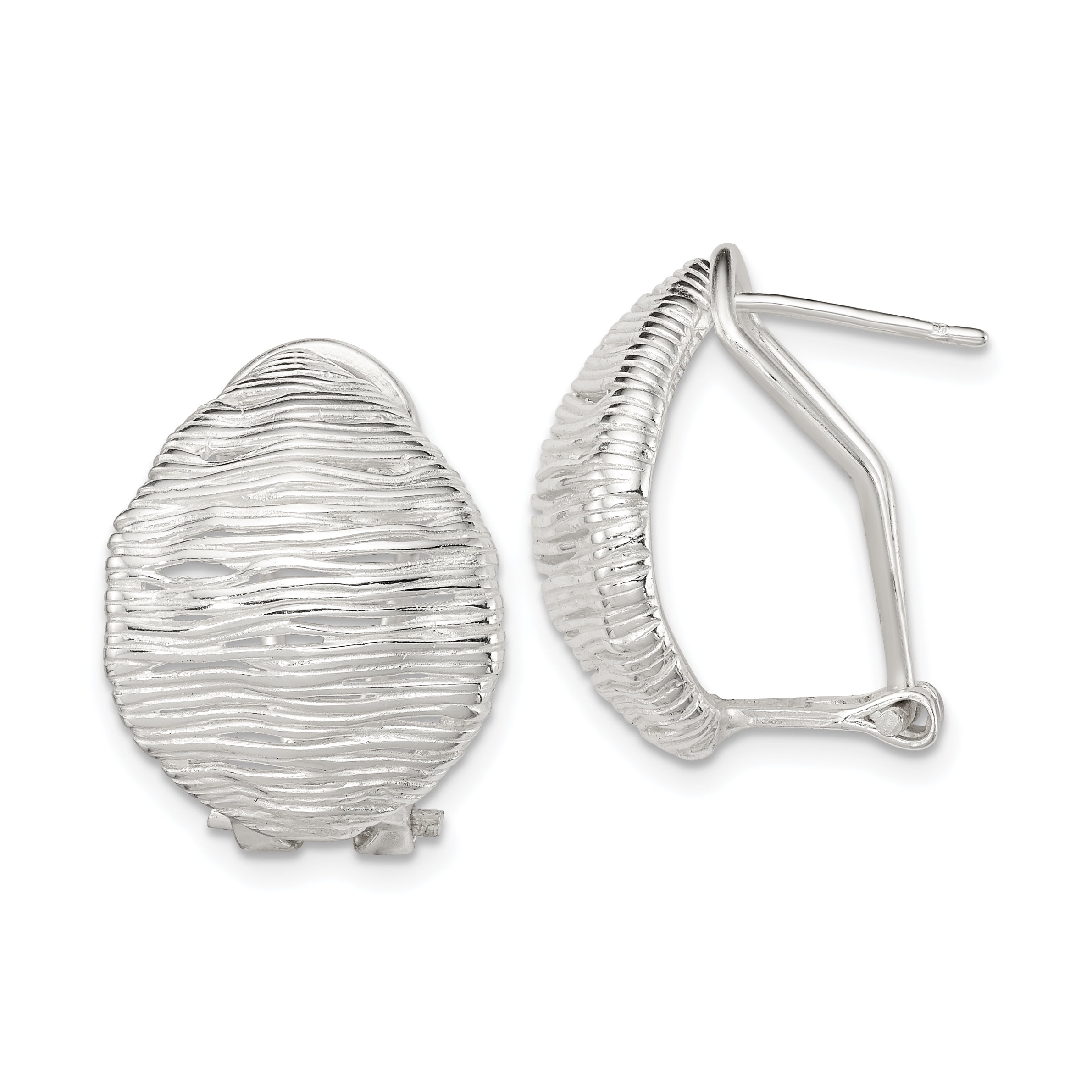 925 Sterling Silver Omega Back Earrings - Walmart.com
