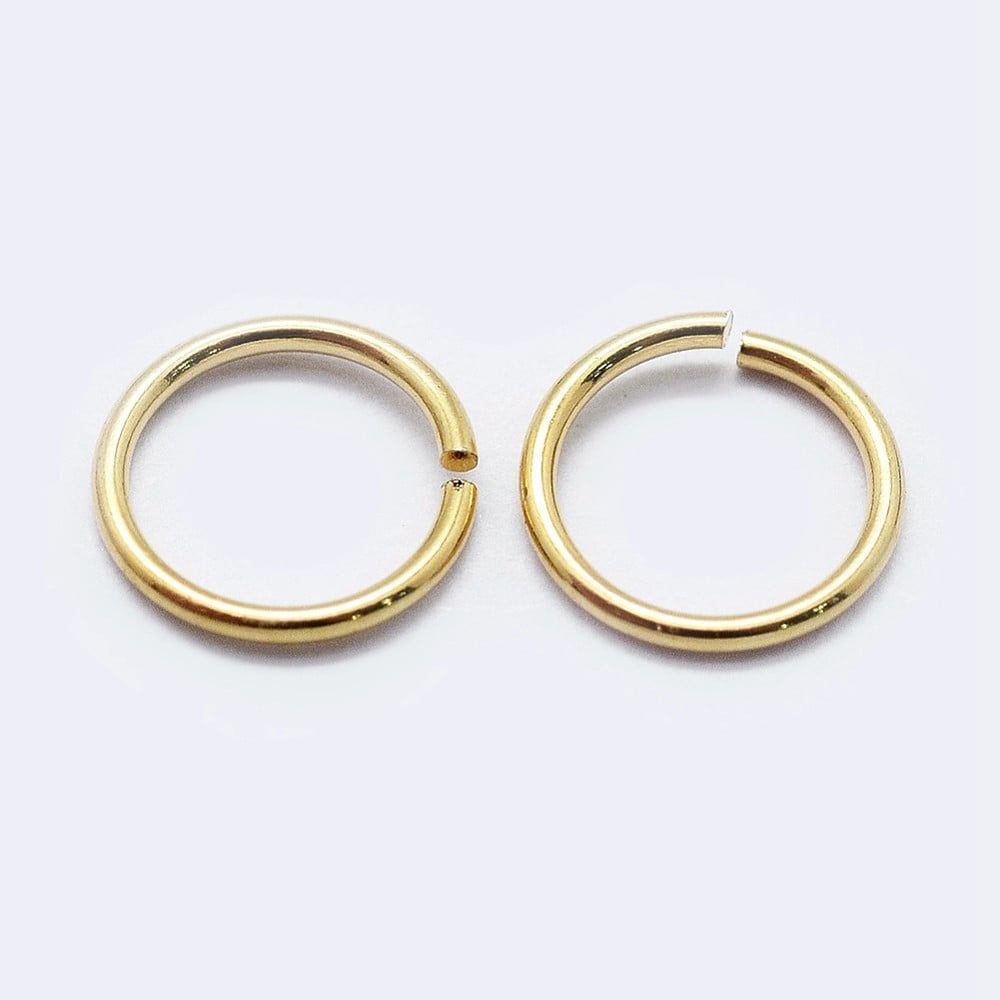 925 Sterling Silver Open Jump Rings Round Rings Real 18K golden Plated ...