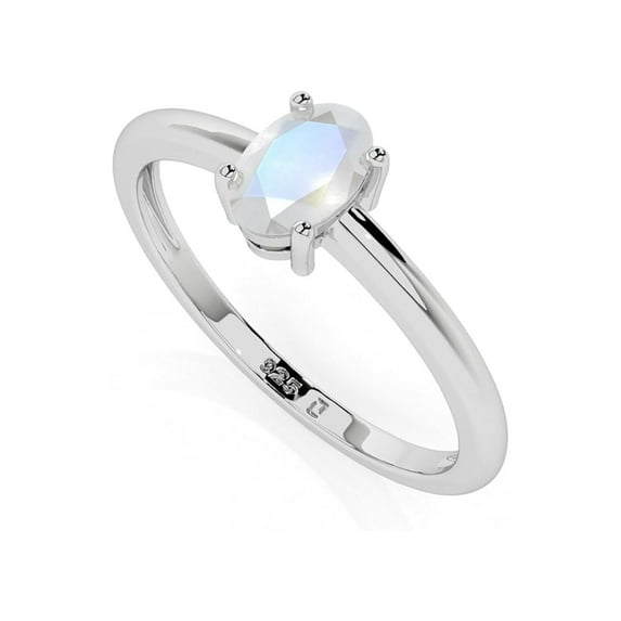 925 Sterling Silver Oval 1 Ctw Moonstone Gemstone Solitaire Women ...