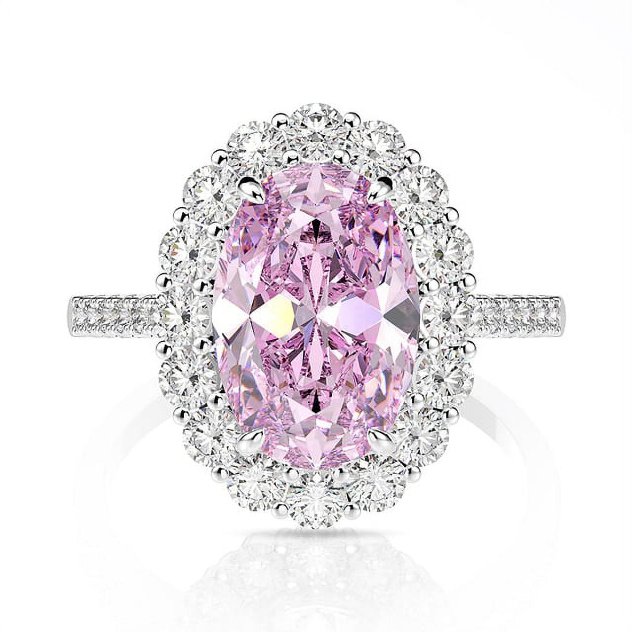 925 Sterling Silver Oval 5.6CT Pink Sapphire White Sapphire Citrine ...