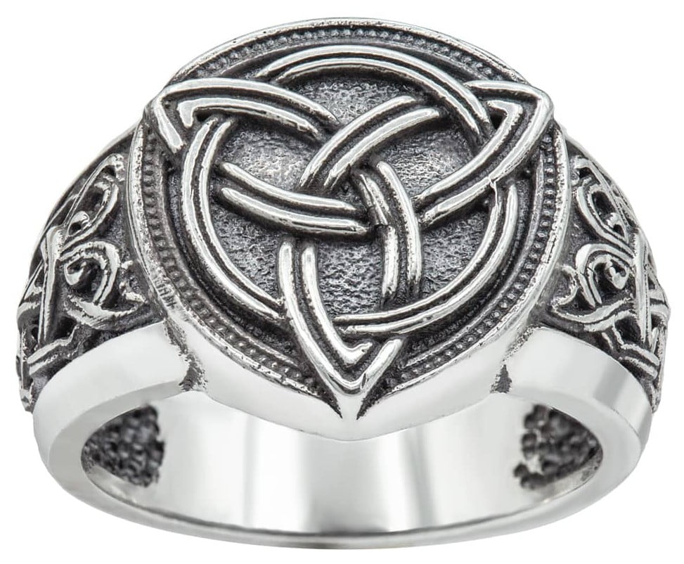.925 Sterling Silver Oxidized Irish Celtic Trinity Knot Triquetra ...