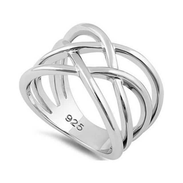 Mooneye 925 Sterling Silver Oxidized Platinum Plated Interwoven ...