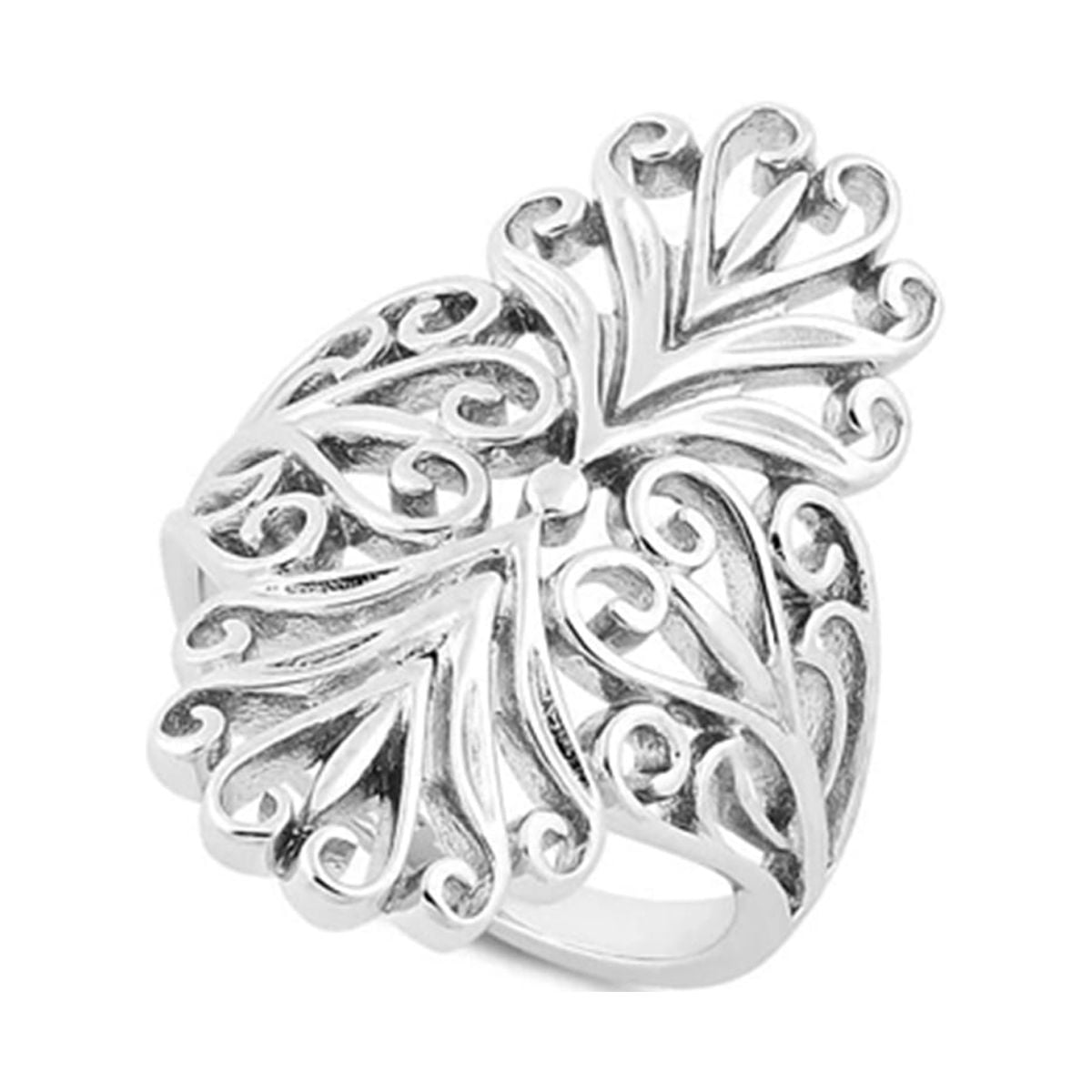 925 Sterling Silver Oxidized Platinum Plated Intricate Curly Hearts ...