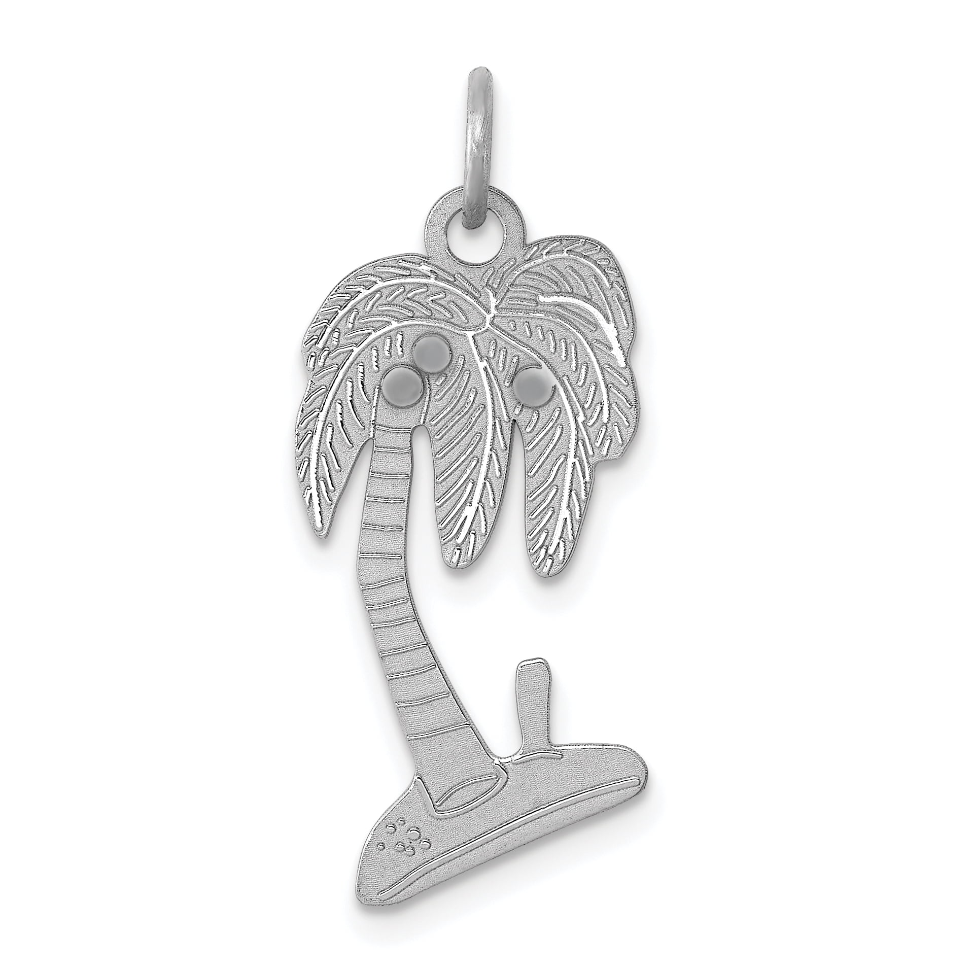 925 Sterling Silver Palm Tree Pendant Charm Necklace Sea Shore Fine ...