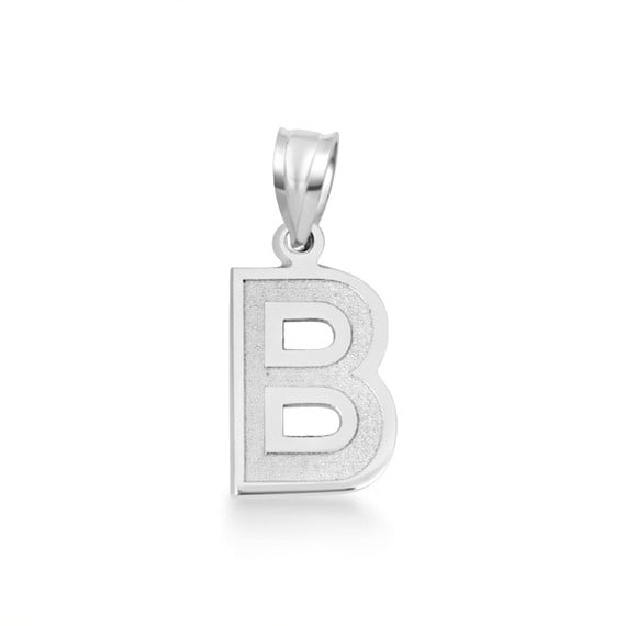 925 Sterling Silver Personalized Letter "A-Z" Initial Satin Finish ...
